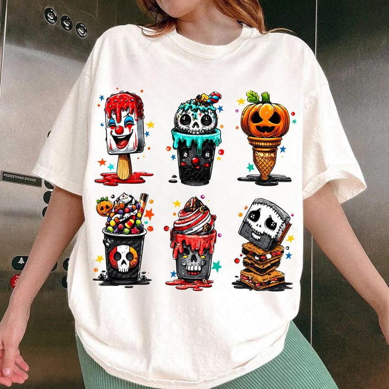 Horror Movie Summer Popsicle shirt, Summerween Ice Cream Halloween ...