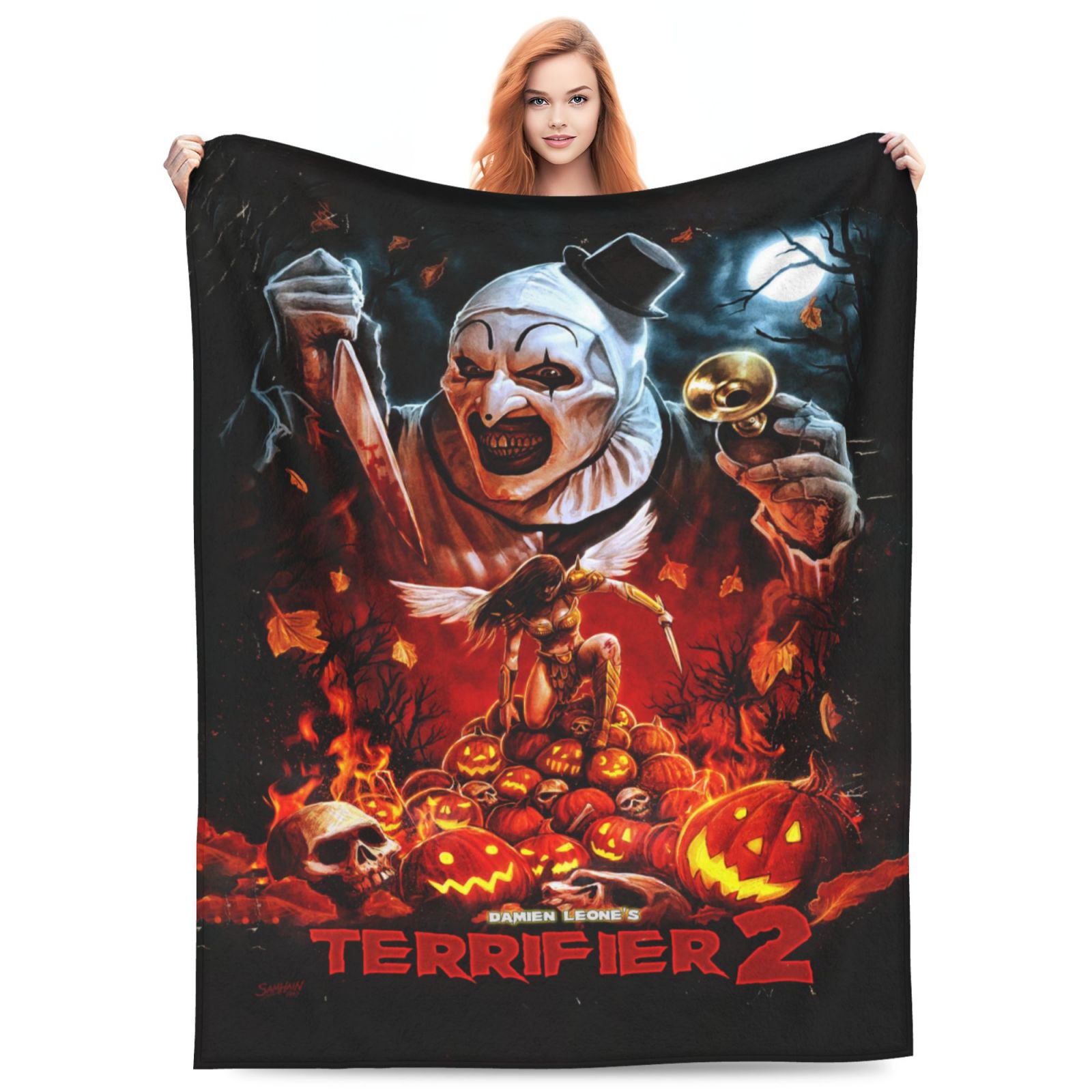 Horror Movie Terrifier Blanket Soft Cozy Fleece Throw Blanket Plush ...