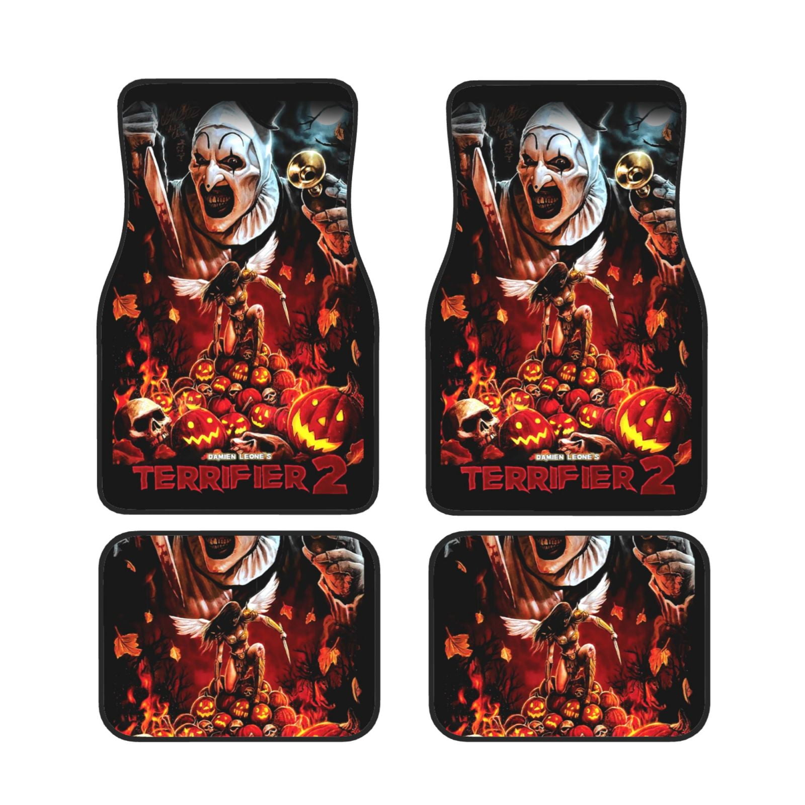 Horror Movie Terrifier Car Floor Mats, 4-Pcs Full Set Rubber-Lined All ...