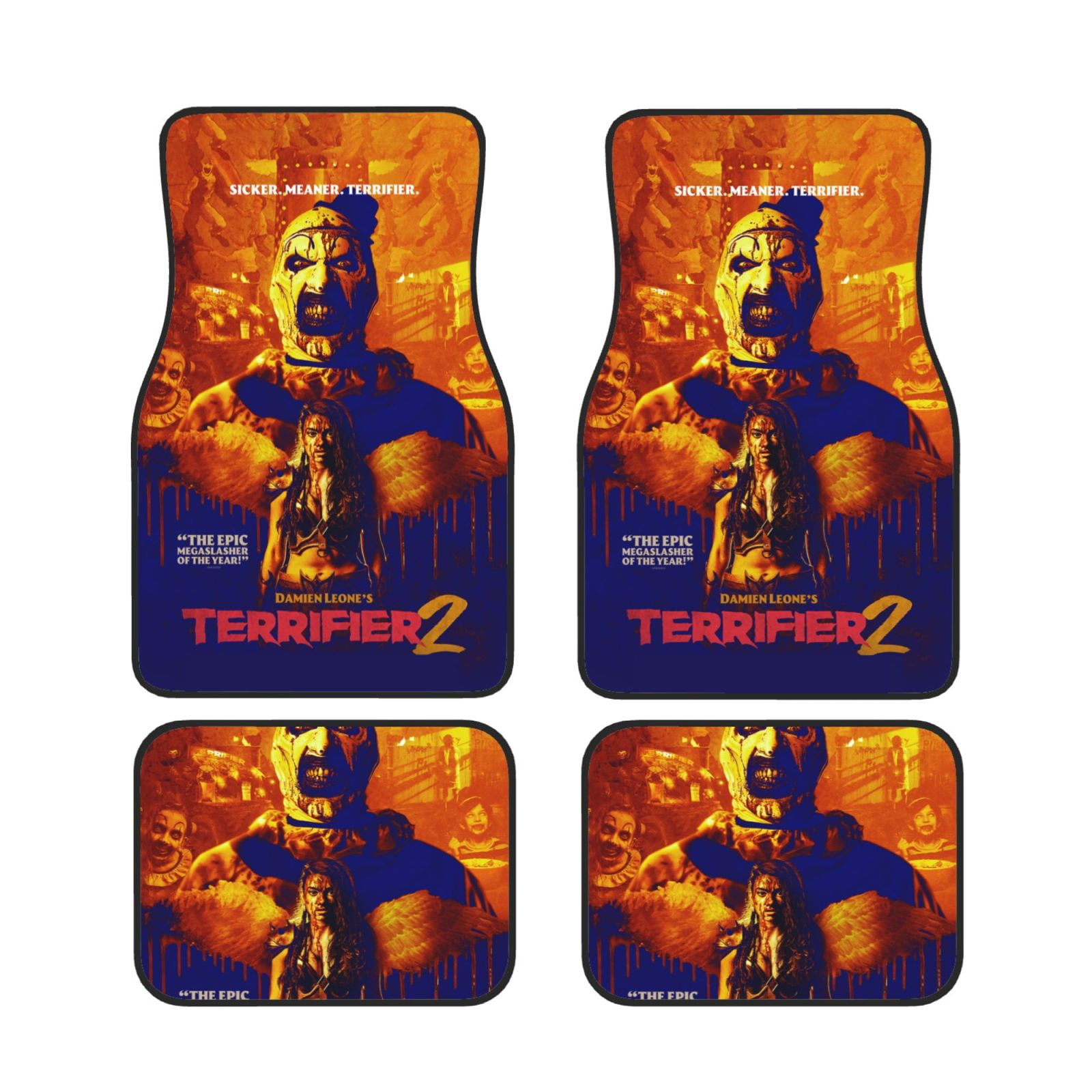 Horror Movie Terrifier Car Floor Mats, 4-Pcs Full Set Rubber-Lined All ...