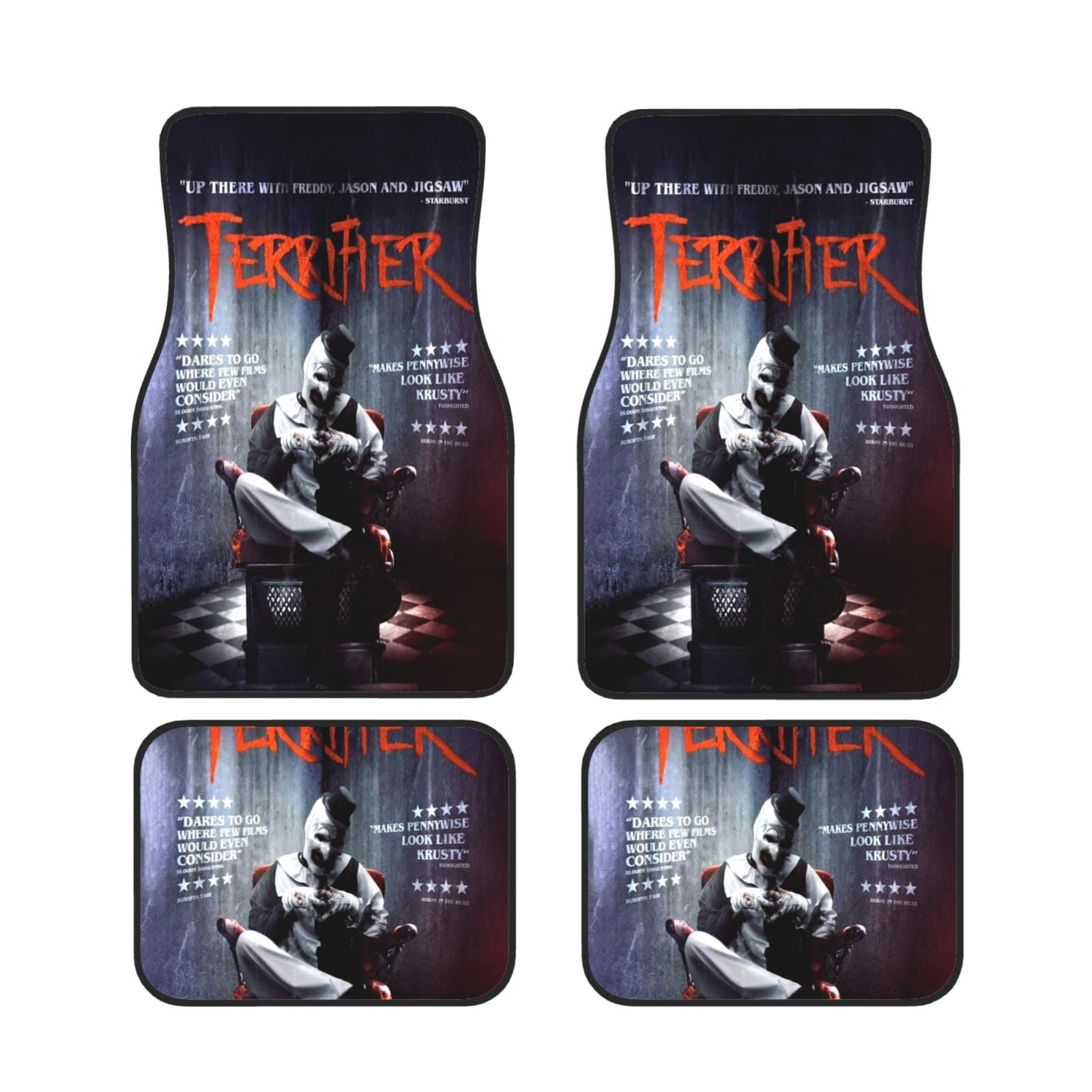 Horror Movie Terrifier Car Floor Mats, 4-Pcs Full Set Rubber-Lined All ...