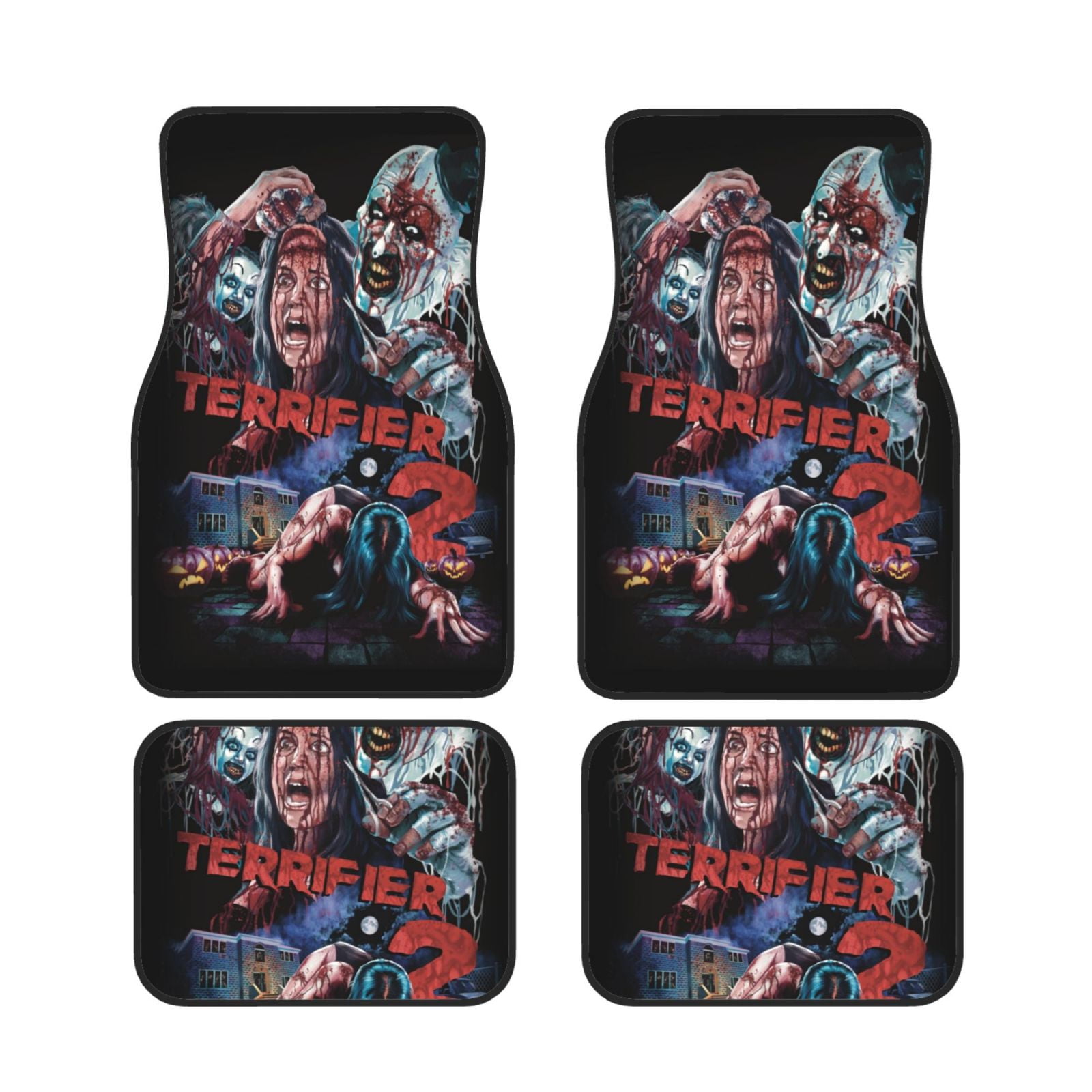 Horror Movie Terrifier Car Floor Mats, 4-Pcs Full Set Rubber-Lined All ...
