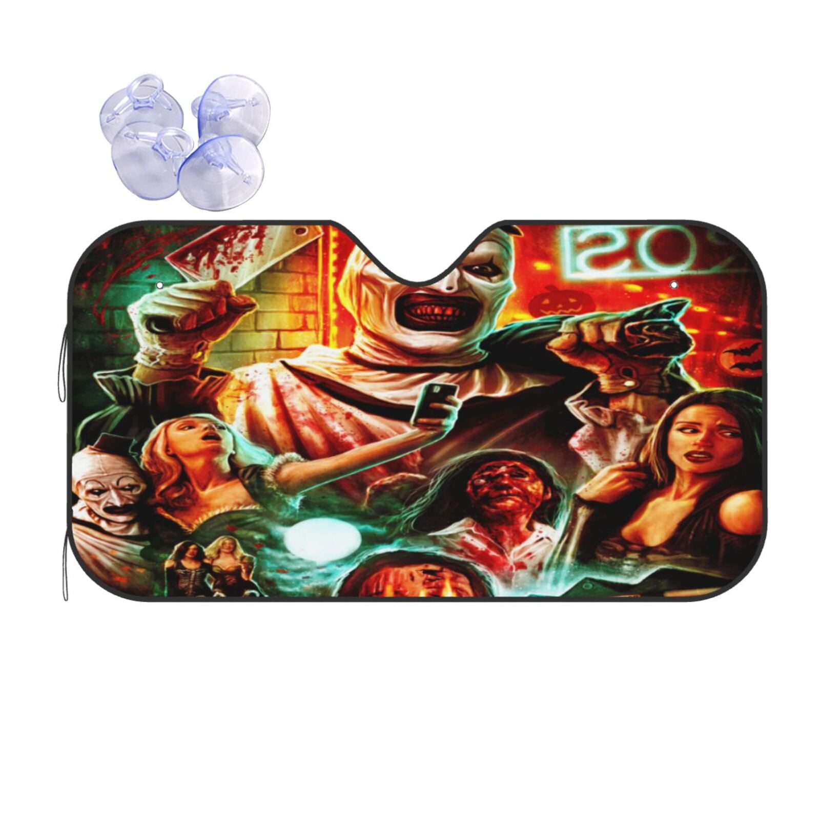 Horror Movie Terrifier Car Sunshade Front Windshield Sun Shade Hardened ...