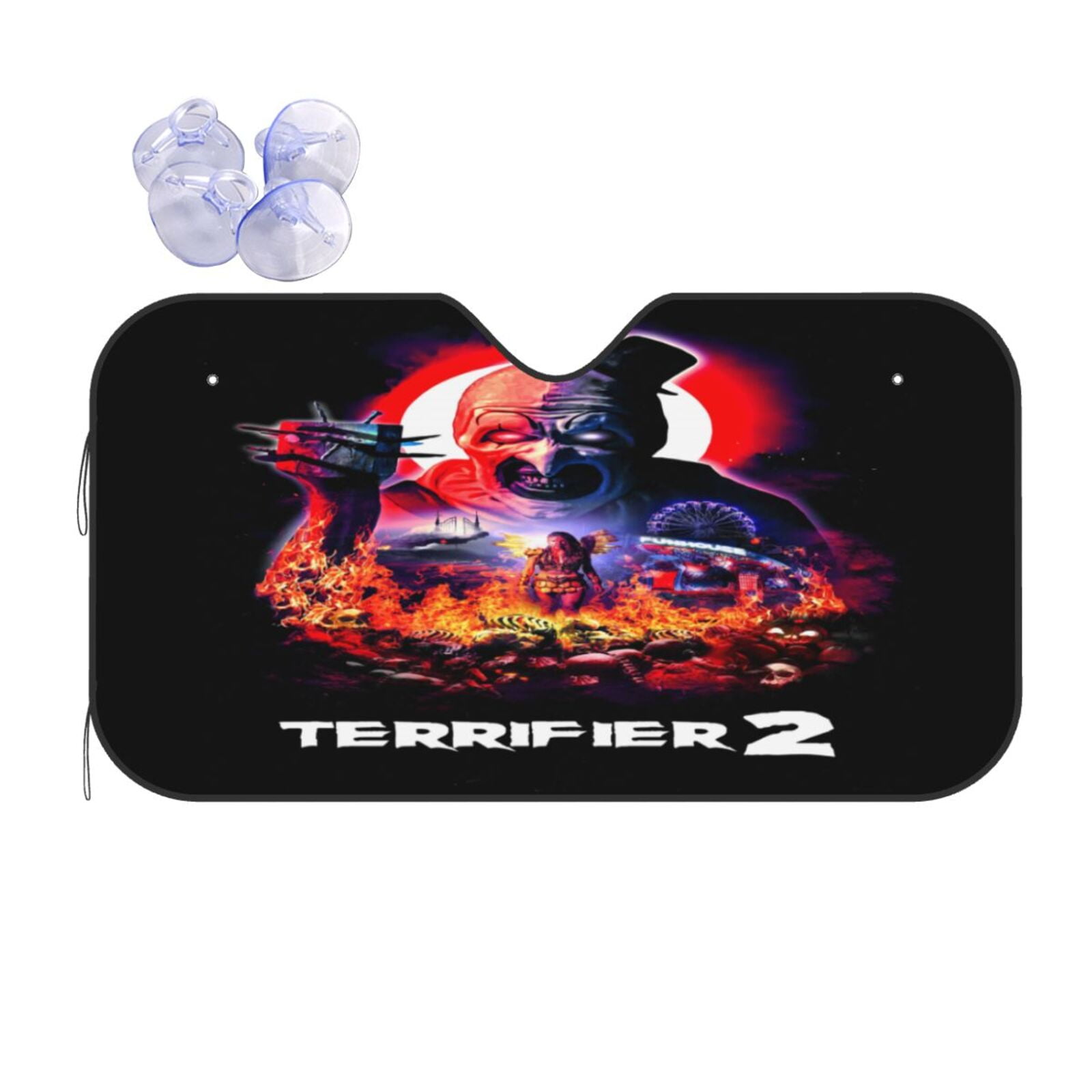 Horror Movie Terrifier Car Sunshade Front Windshield Sun Shade Hardened ...