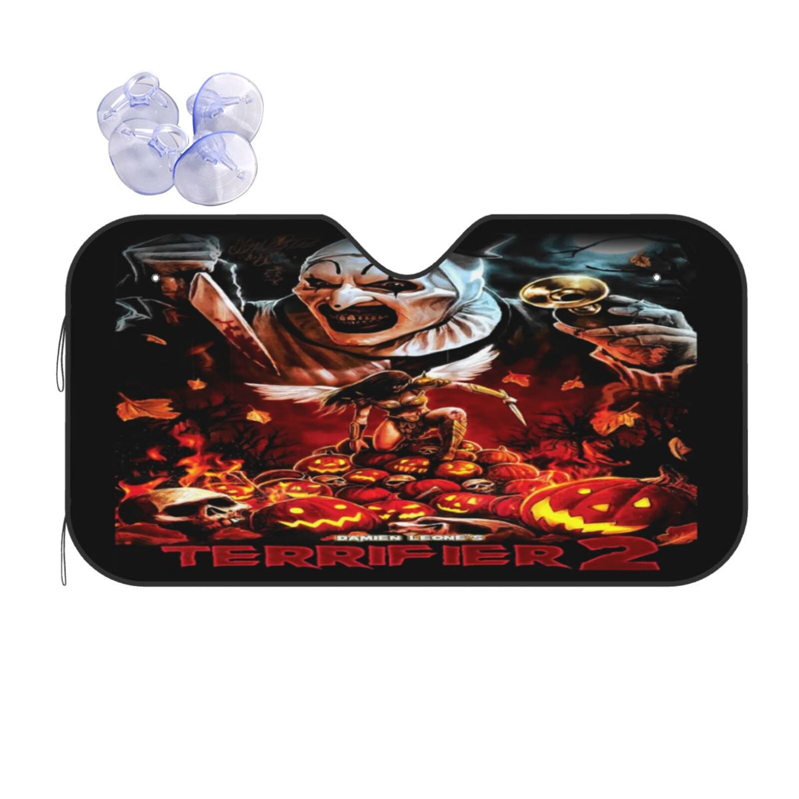 Horror Movie Terrifier Car Sunshade Front Windshield Sun Shade Hardened ...
