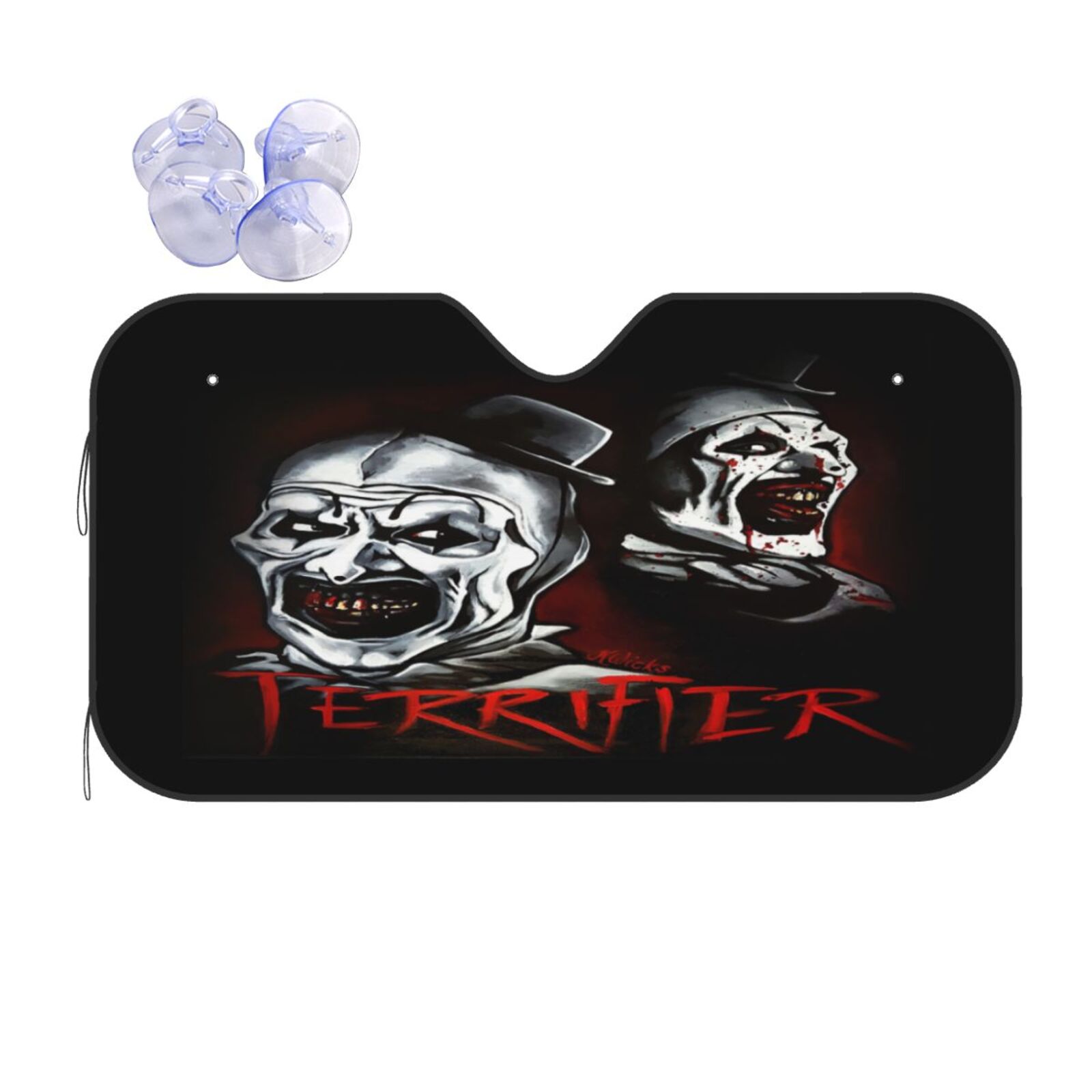 Horror Movie Terrifier Car Sunshade Front Windshield Sun Shade Hardened ...