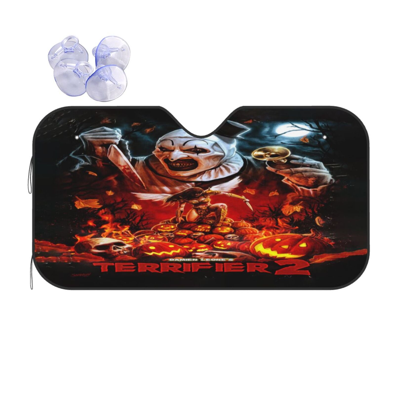 Horror Movie Terrifier Car Sunshade Front Windshield Sun Shade Hardened ...
