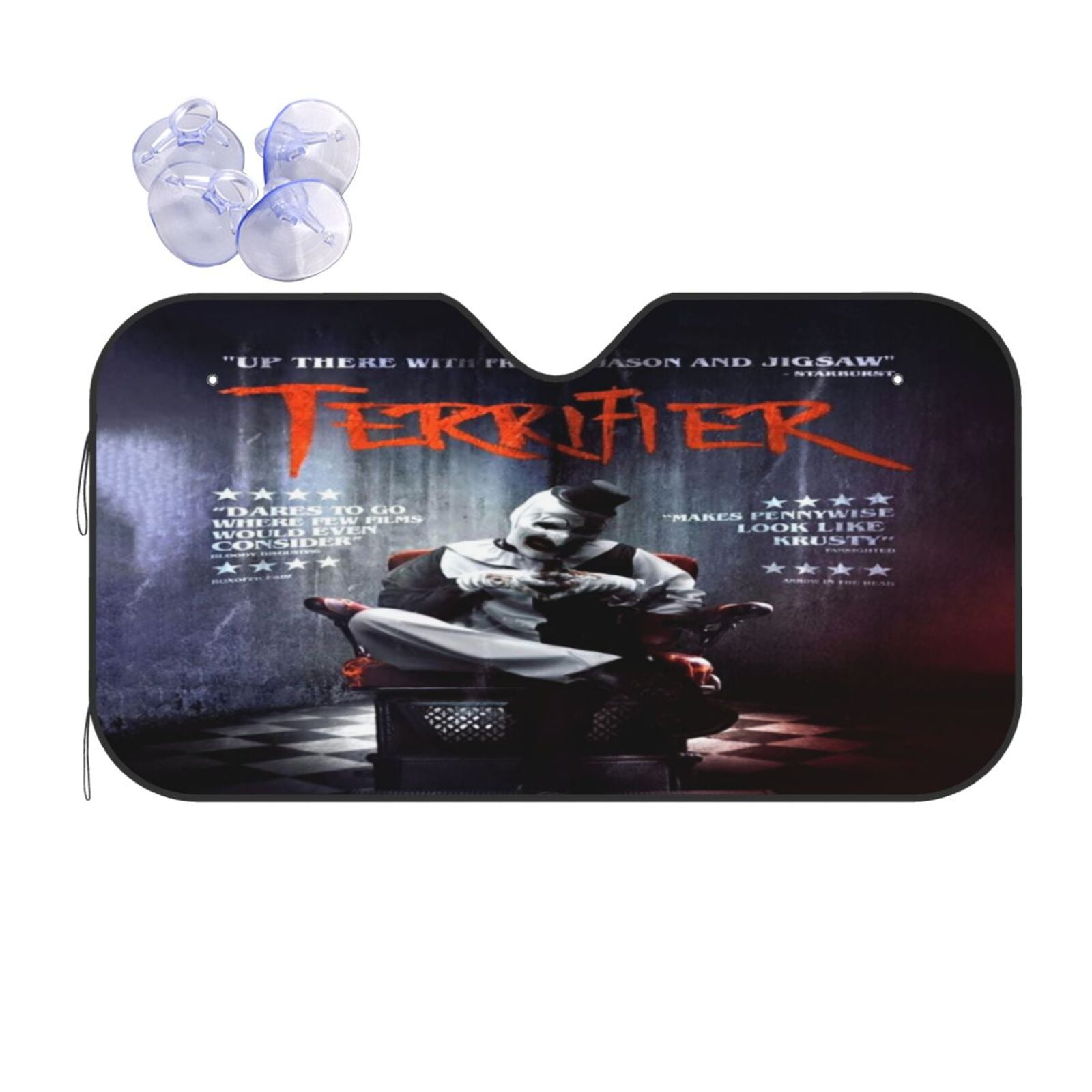 Horror Movie Terrifier Car Sunshade Front Windshield Sun Shade Hardened ...