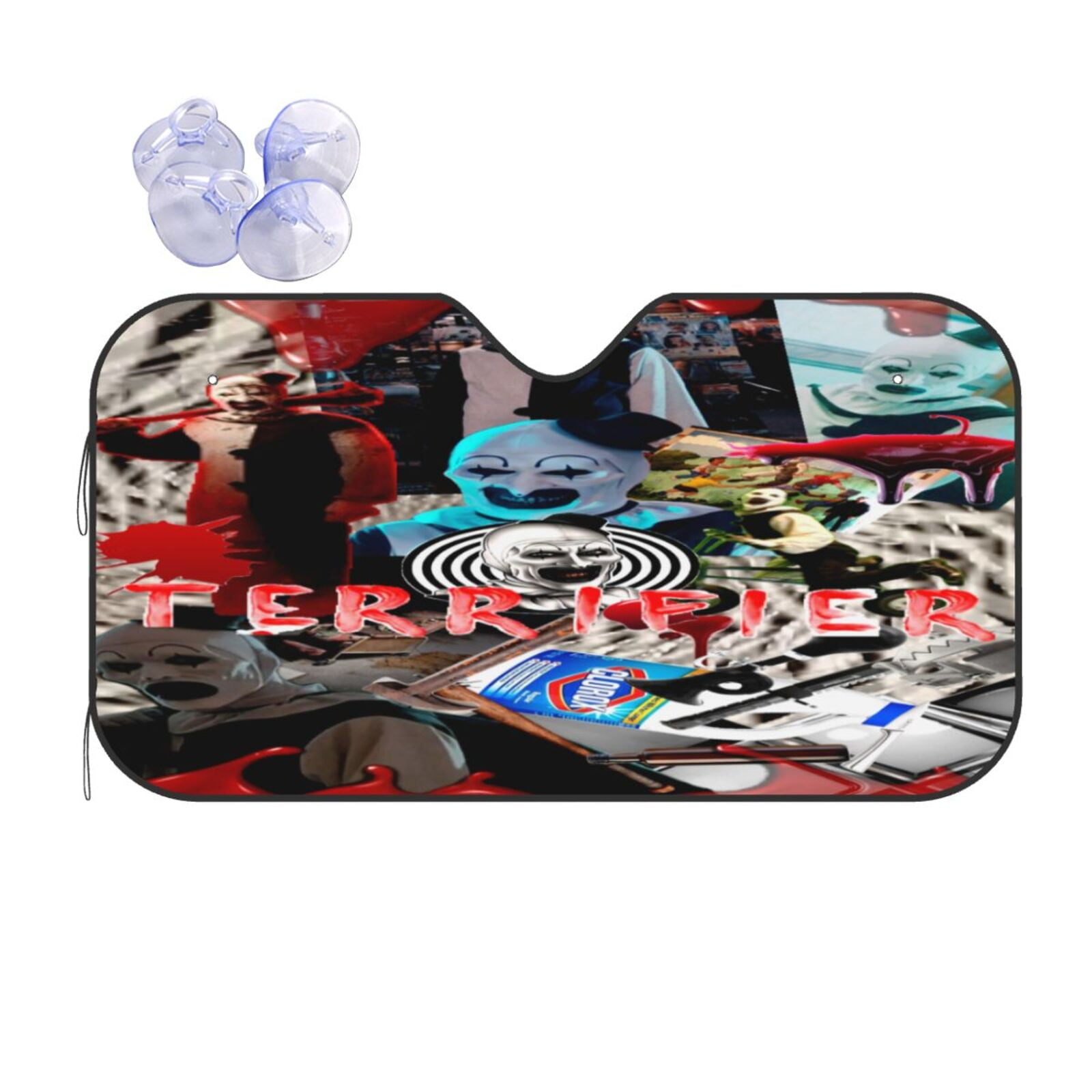 Horror Movie Terrifier Car Sunshade Front Windshield Sun Shade Hardened ...