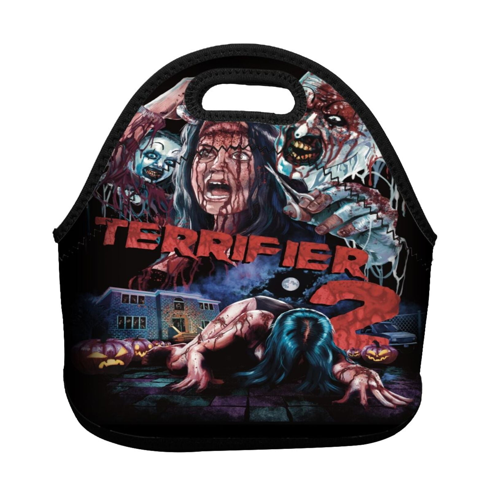 Horror Movie Terrifier Neoprene Lunch Bag Cartoon Insulated Lunch Box ...