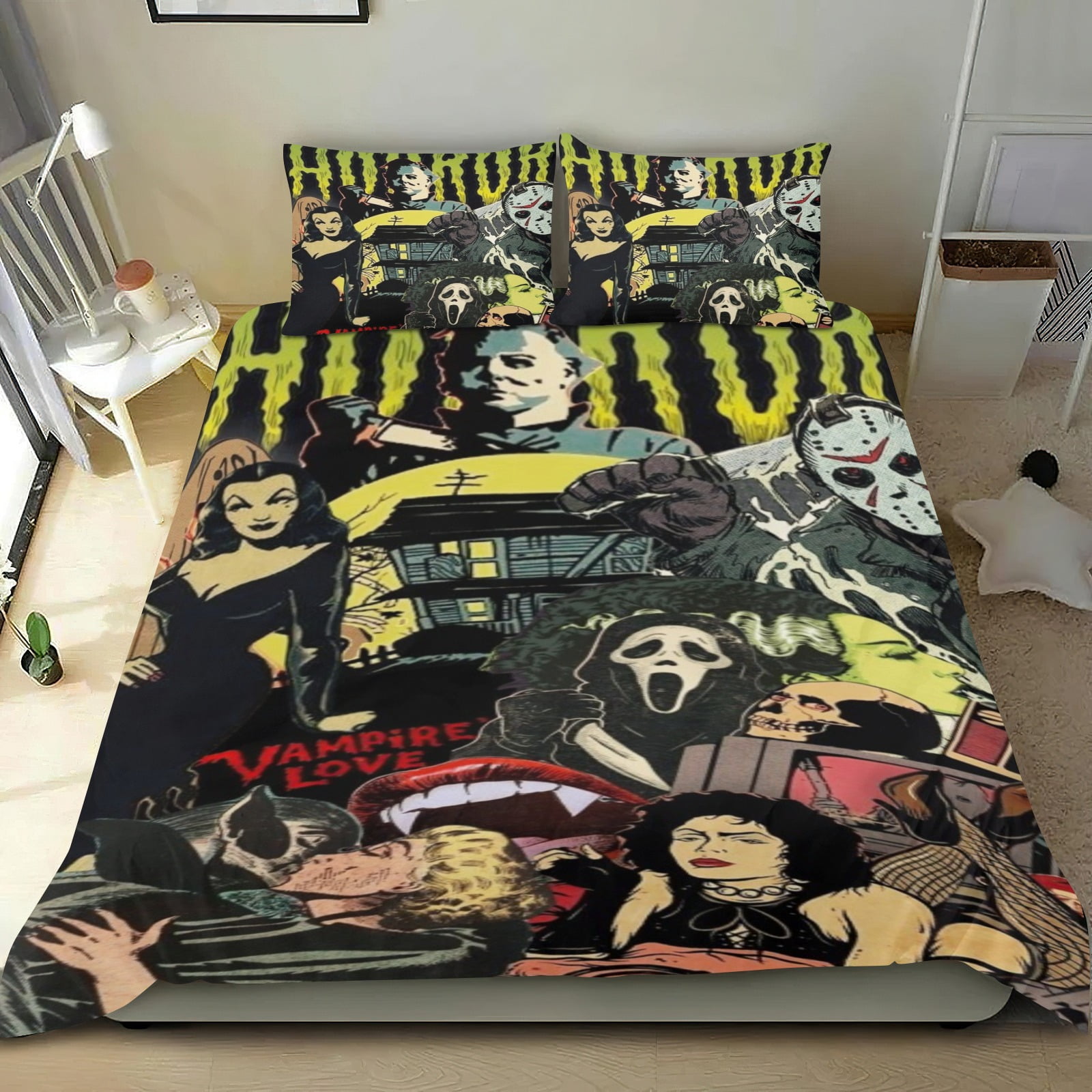 Horror Movie Themed Bed Sheet Set Three Piece Set 53x79 In ches ...