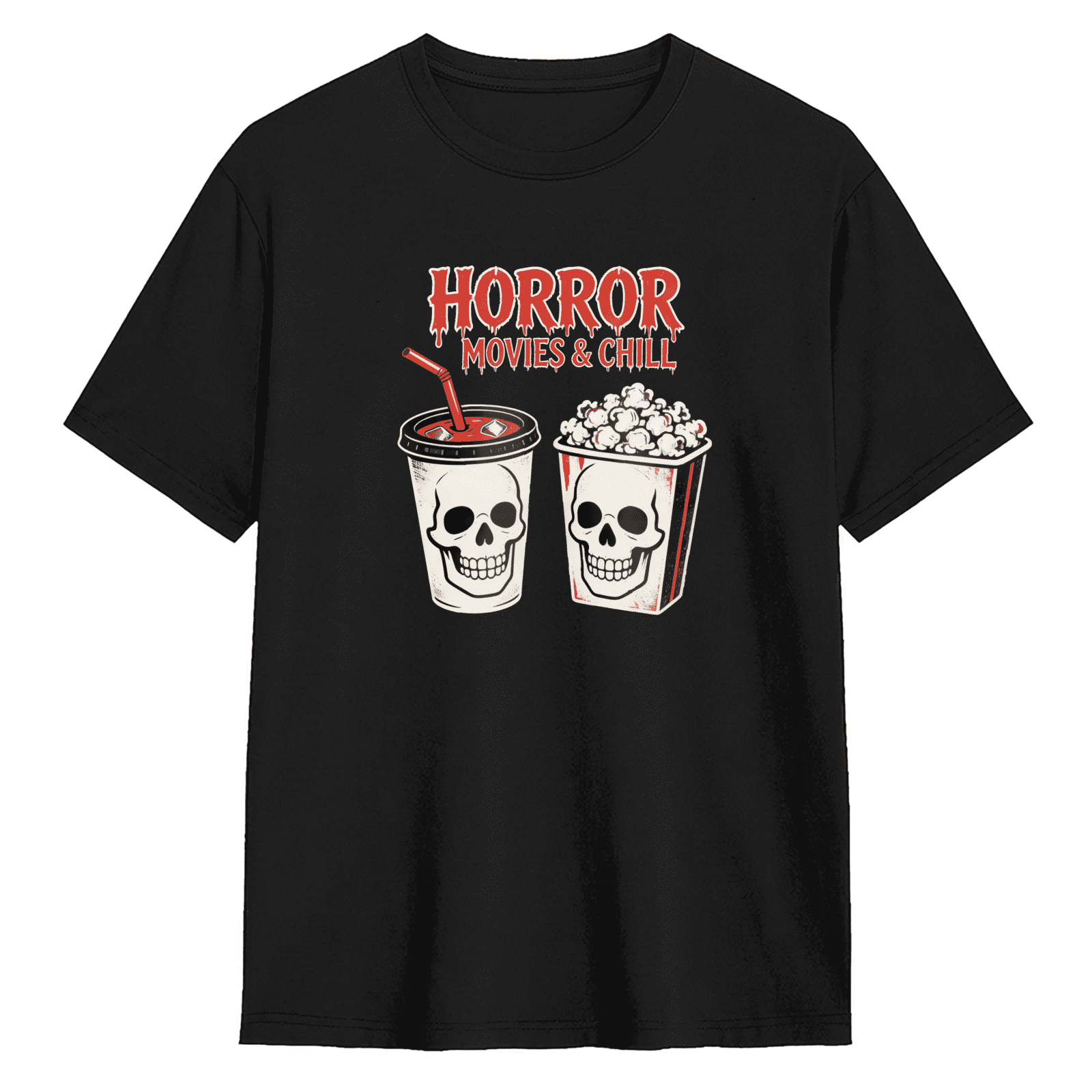 Horror Movies And Chill Cool Graphic Tee for Men and Women, Fun Party ...