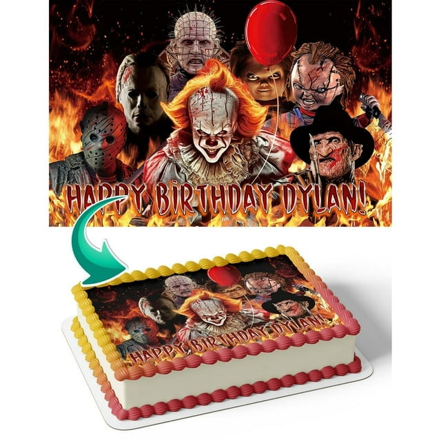 Horror Night Edible Cake Image Topper - Chucky, Michael Myers, Jason ...
