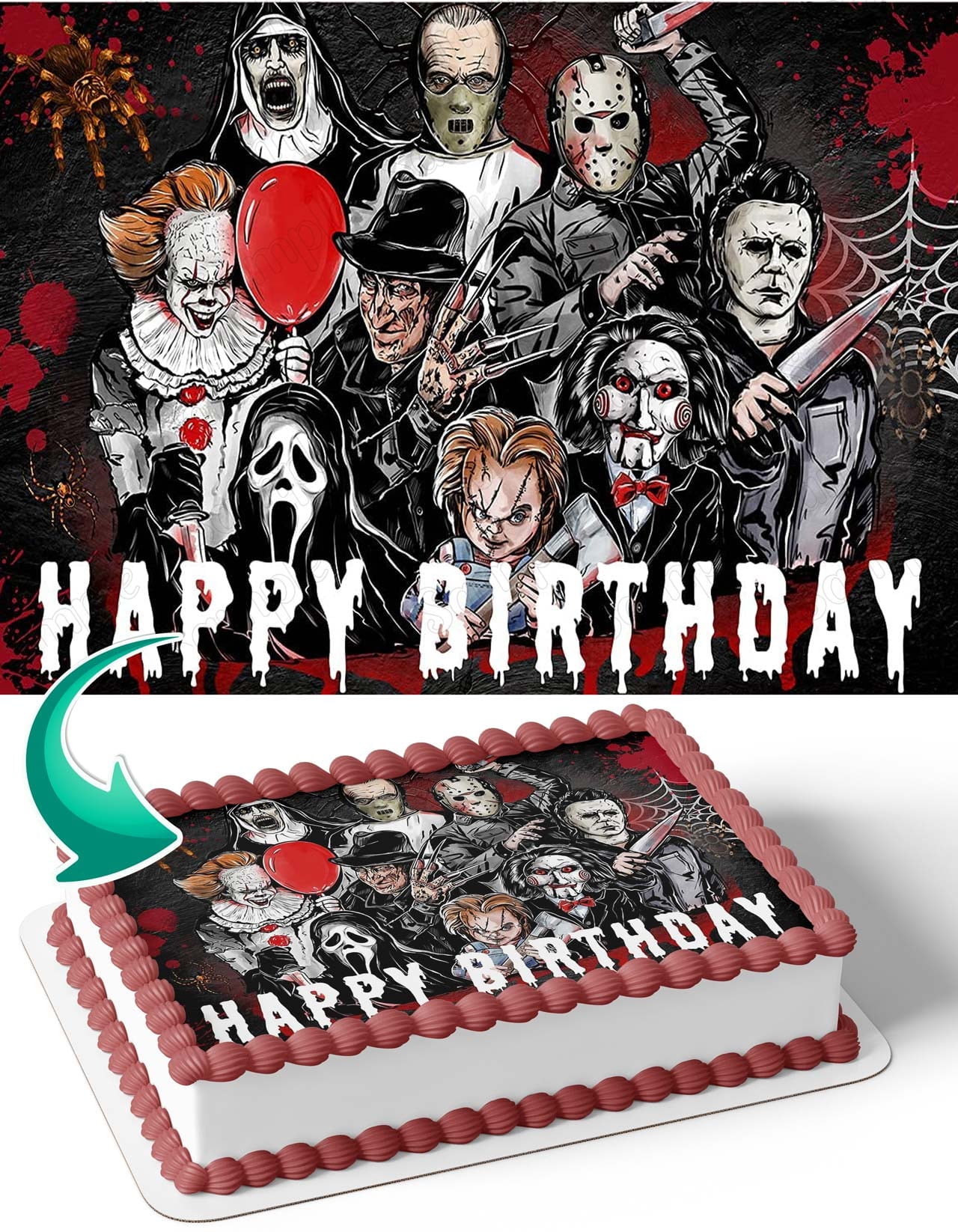 Horror Night Freddy Michael Myers Jason Edible Image Cake Topper ...