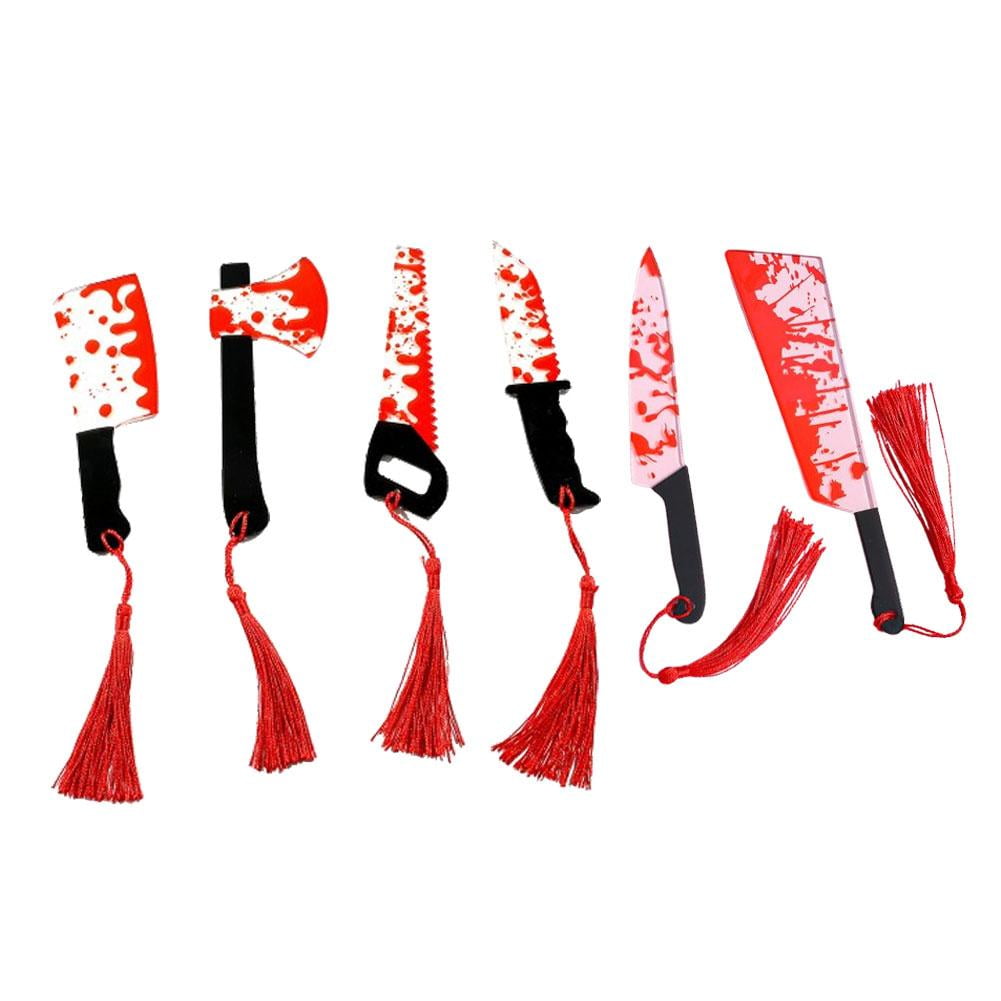 Horror Novelty Bookmark Set, 6 Creepy Tool Shapes with Blood Stain ...