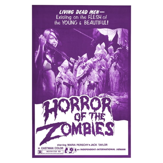 Horror Of Zombies Movie poster Metal Sign 8inx 12in Print on Metal 8x12 ...