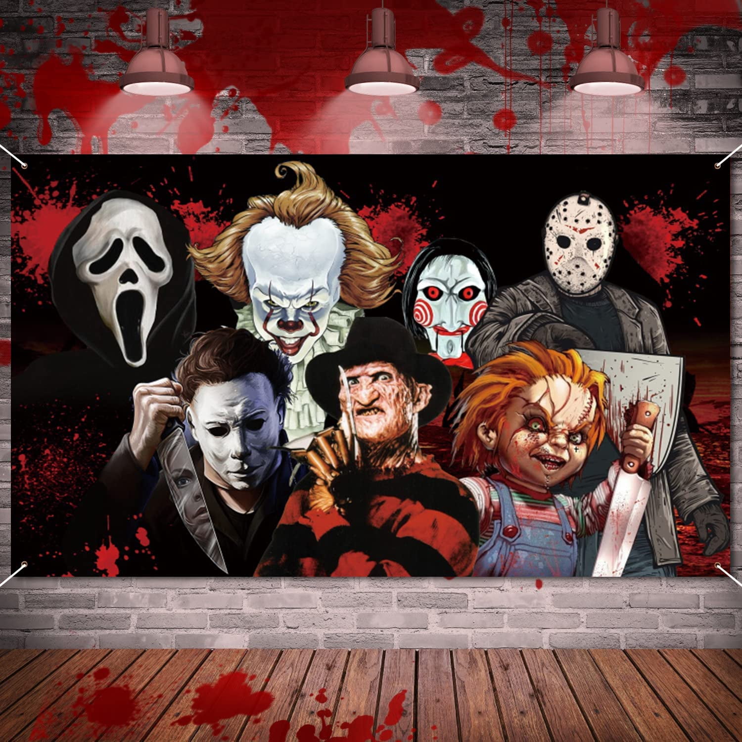 Horror Party Decorations, Horror Classic Movie Character Photo Backdrop ...