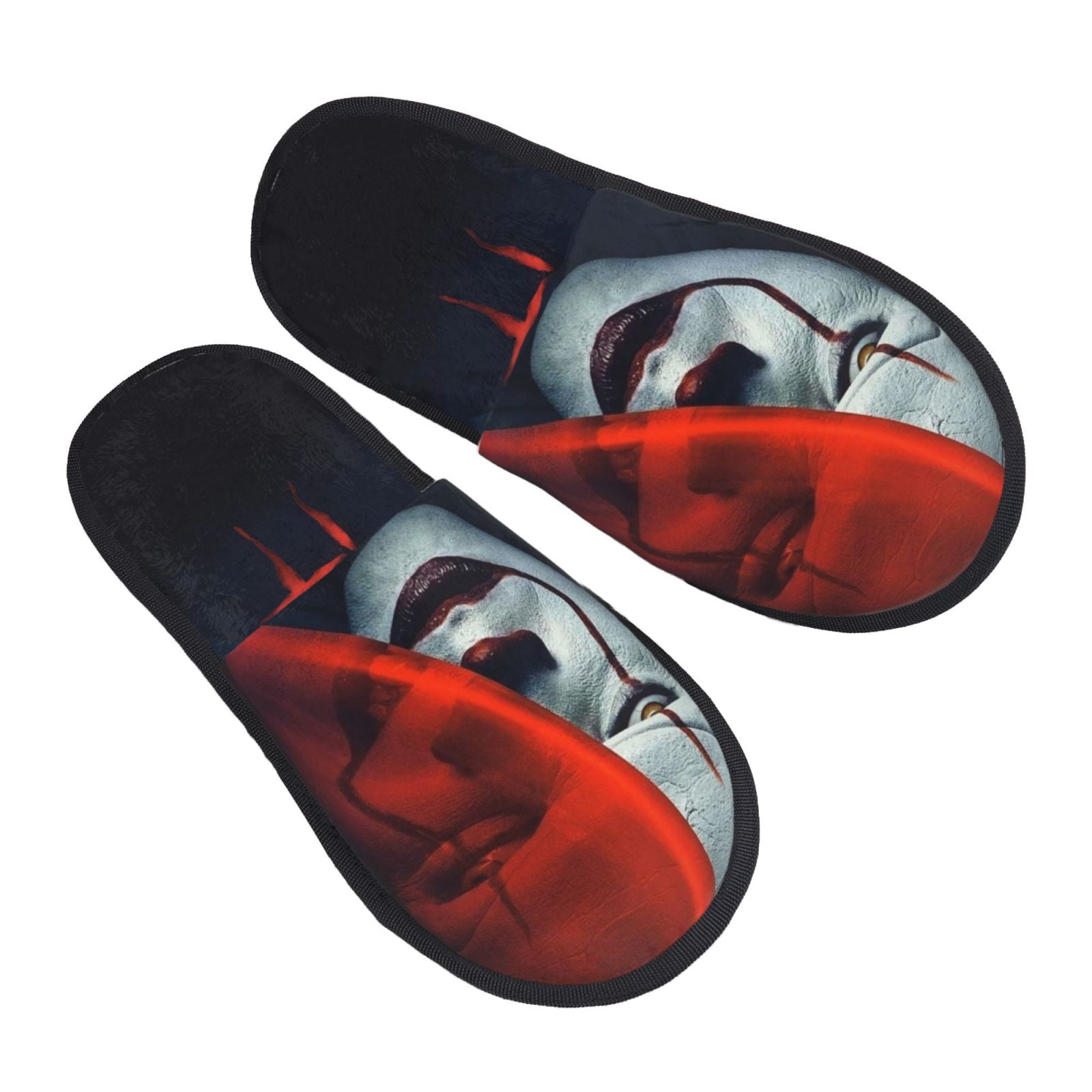 Horror Pennywise Dancing Clown Fluffy House Slippers Memory Foam Suede ...