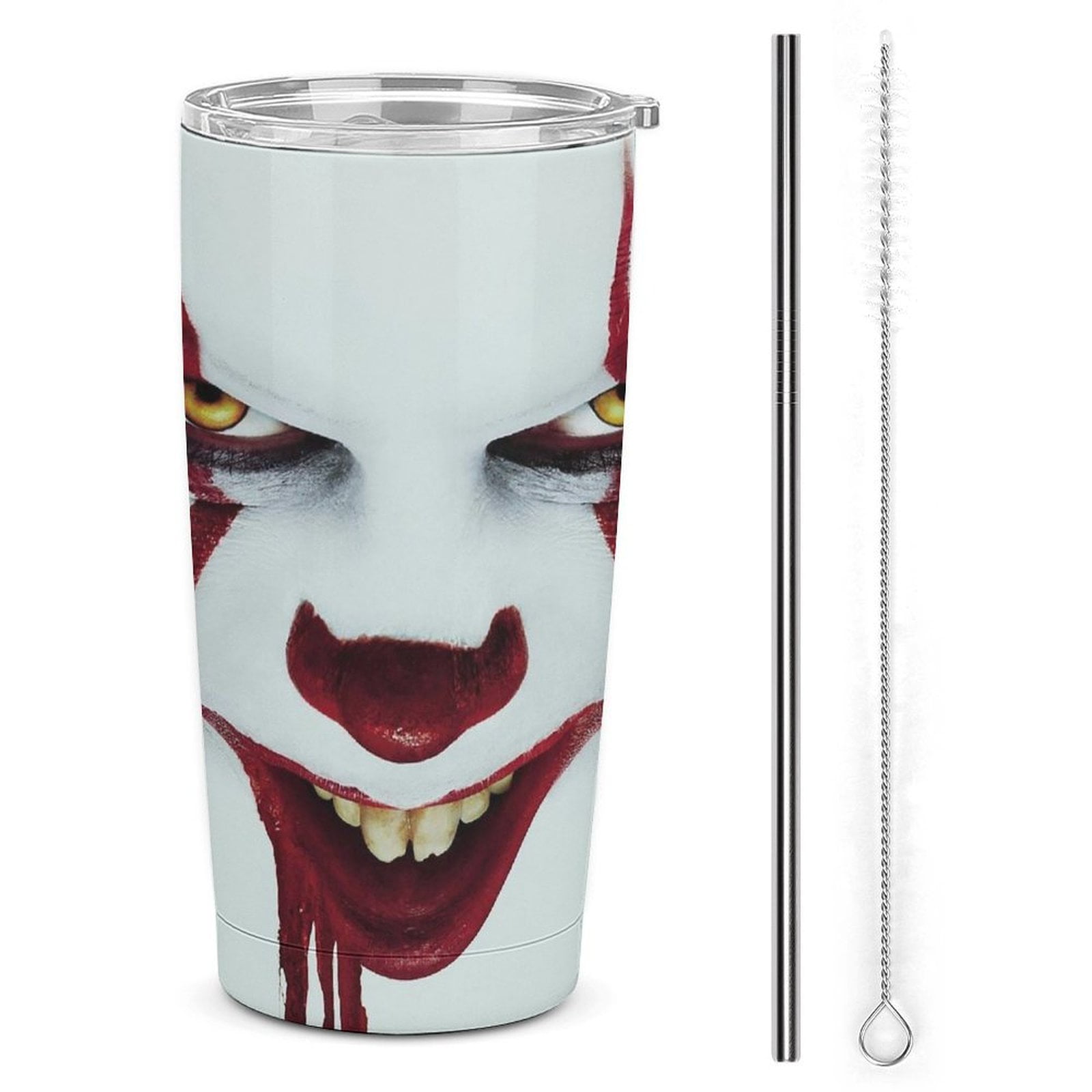 Horror Pennywise Dancing Clown Car Cup Water Bottle with Straw Vacuum ...