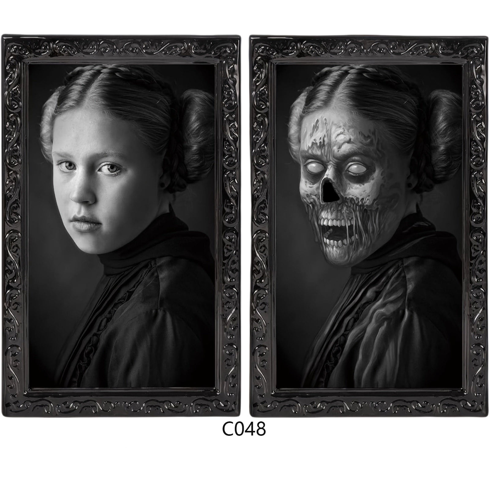 Horror Picture Frame with 3D Face Changing Lens, Spooky Portraiture for ...