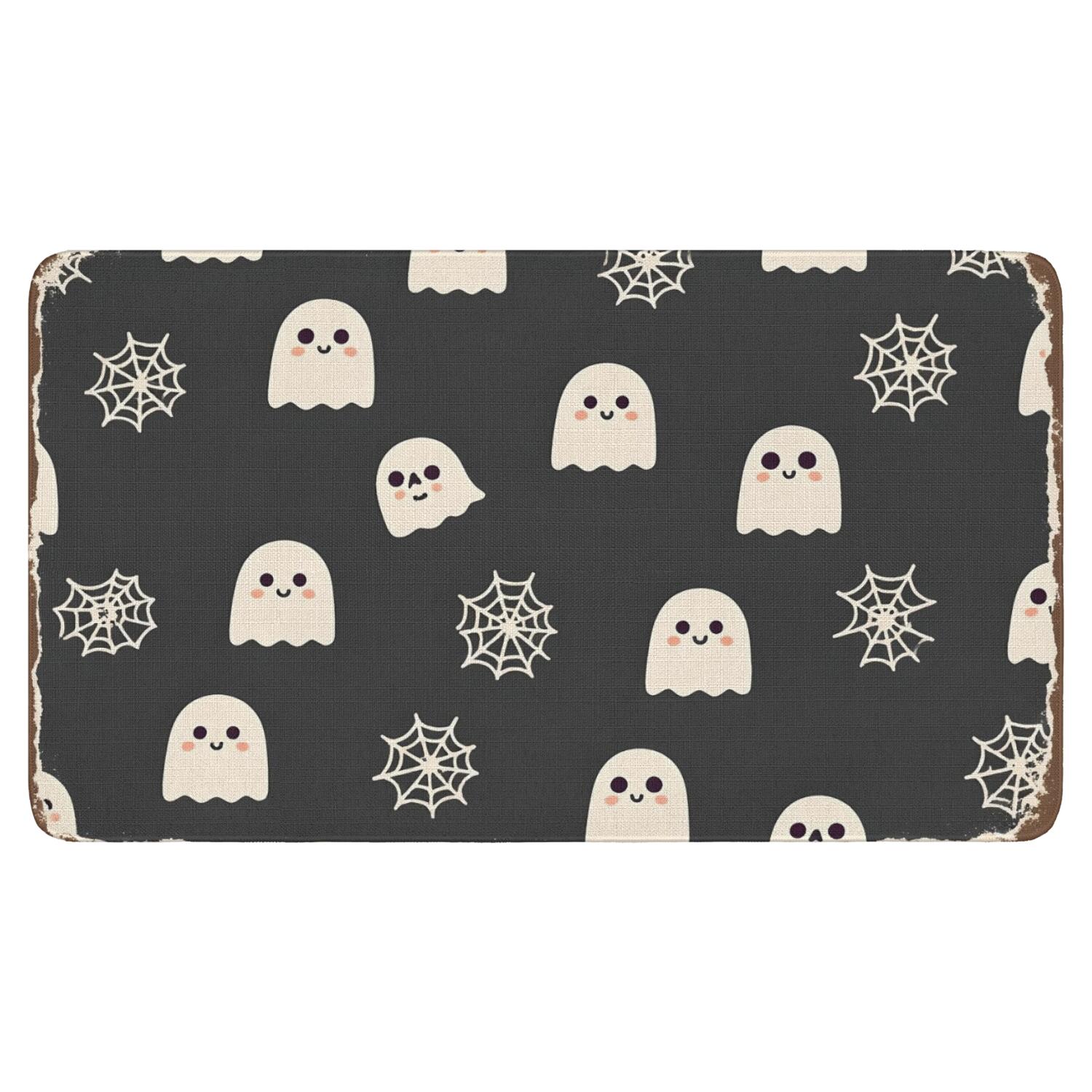 Horror Pumpkin Ghost Door Mat,Durable Absorbent Happy Halloween Low ...