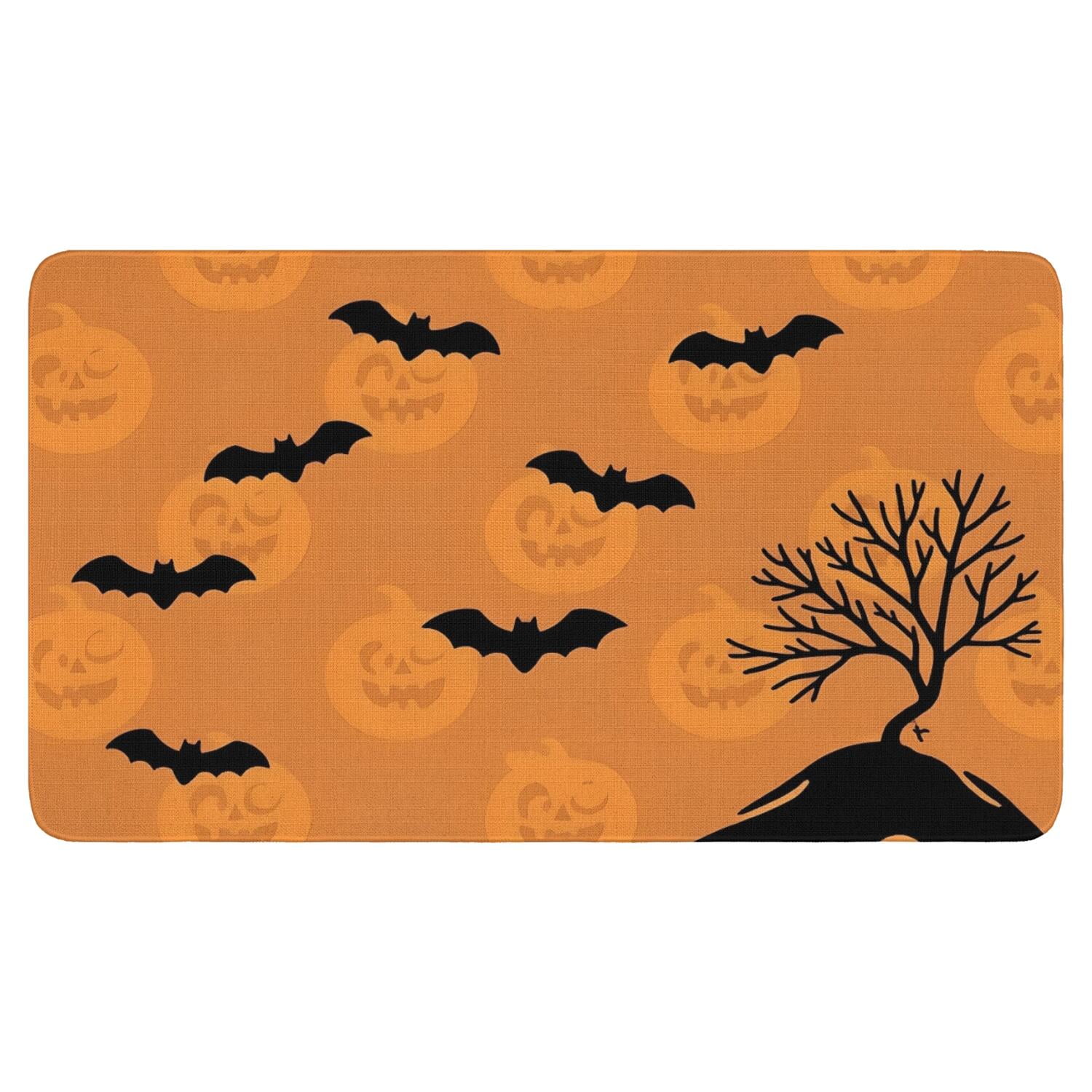 Horror Pumpkin Ghost Front Door Mat,Non-Slip Doormat Happy Halloween ...