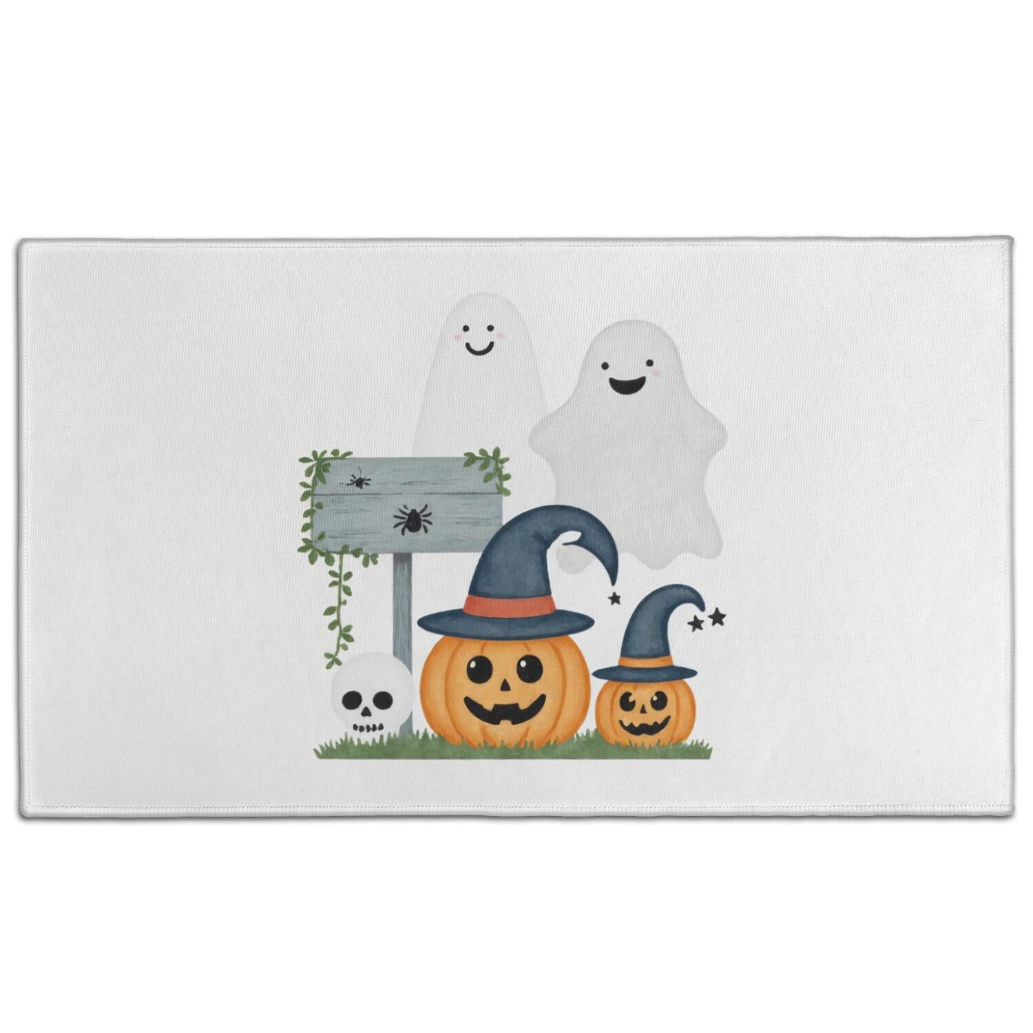 Horror Pumpkin Ghost Non-Skid Welcome Mats x Inch Halloween Pumpkin ...