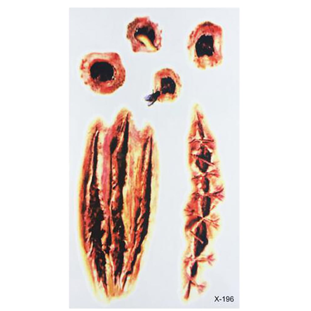 Horror Realistic Fake Bloody Wound Stitch Scar Scab Waterproof ...