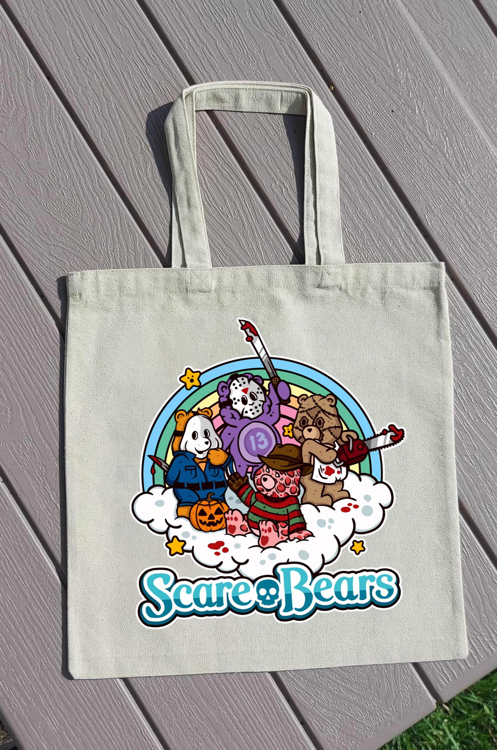 Horror Scare Bears Bag, Funny Horror Movie Tote Bag, Vintage Halloween ...
