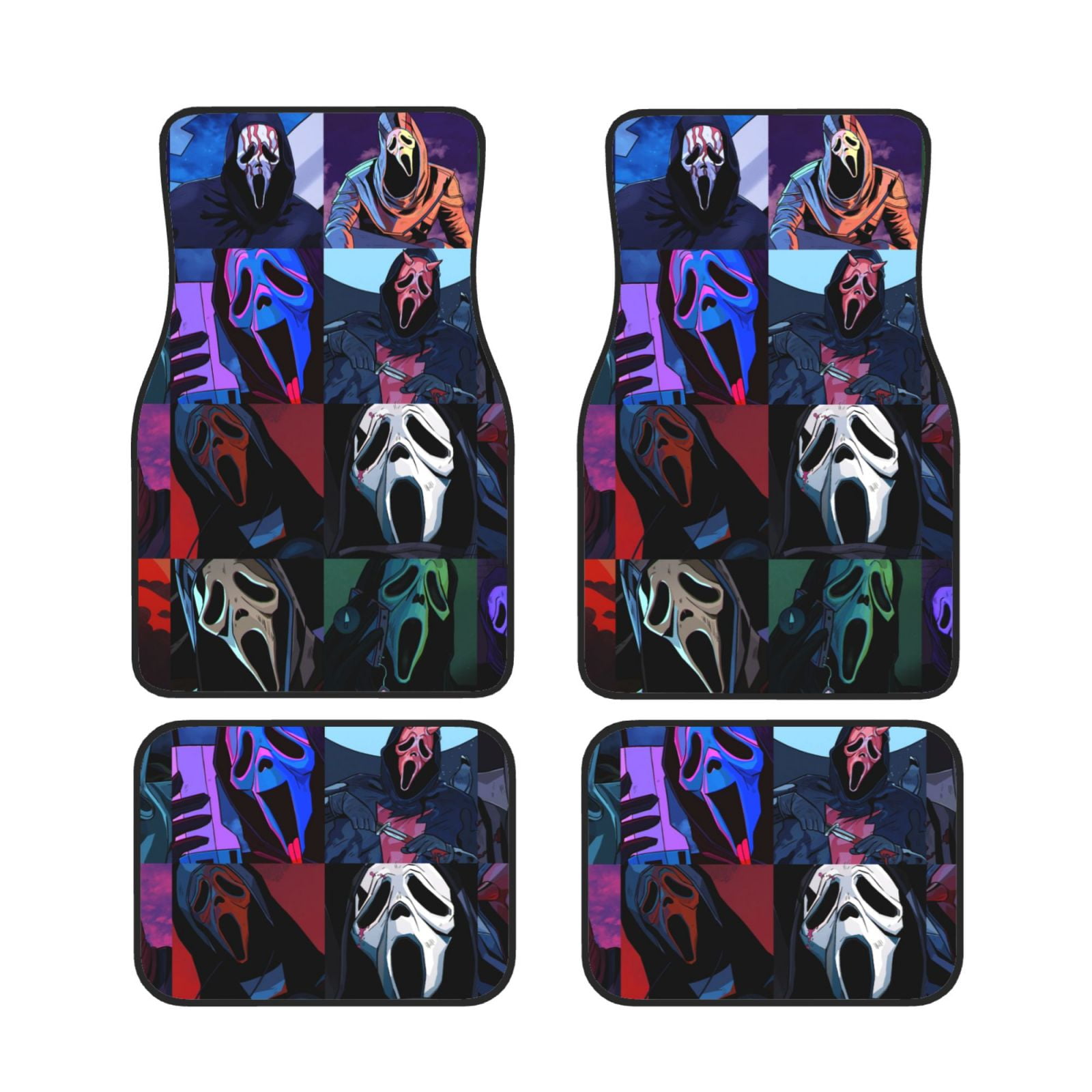 Horror Scream Ghostface Car Floor Mat Set 4-Piece Front/Rear Auto Foot ...