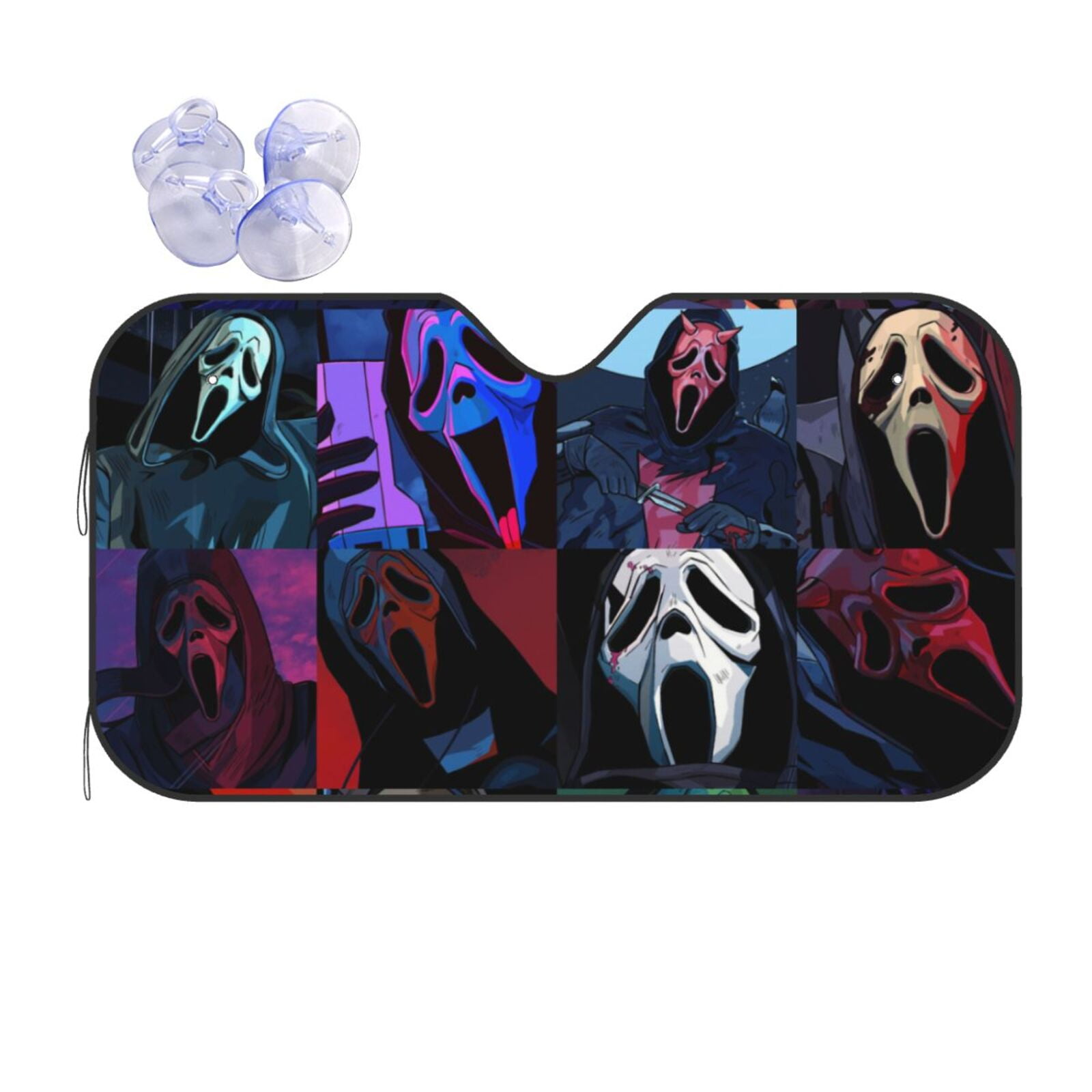 Horror Scream Ghostface Car Sunshade Accessories Automotive Front ...