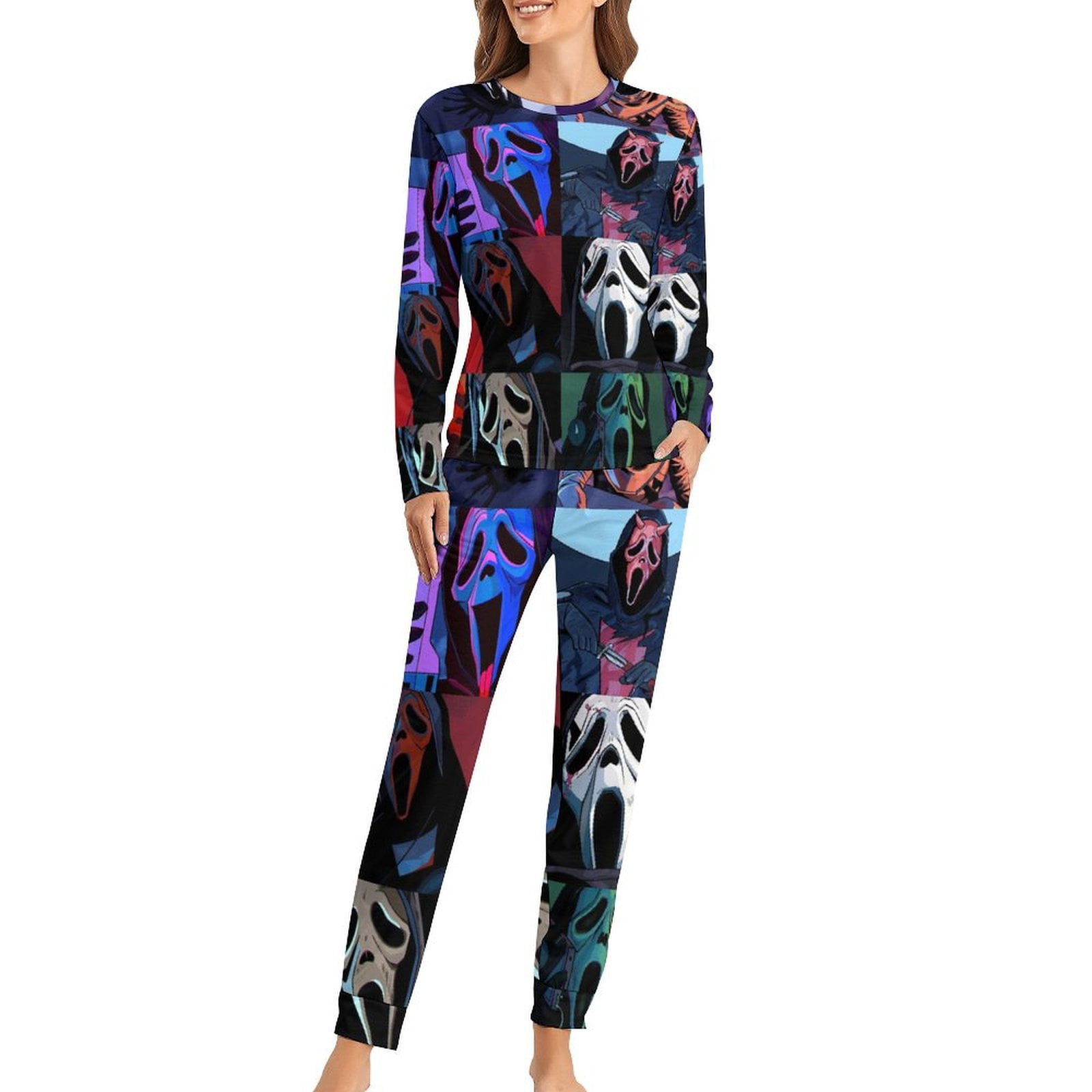 Horror Scream Ghostface Women's Pajama Set Soft Cozy House Wear Sets ...