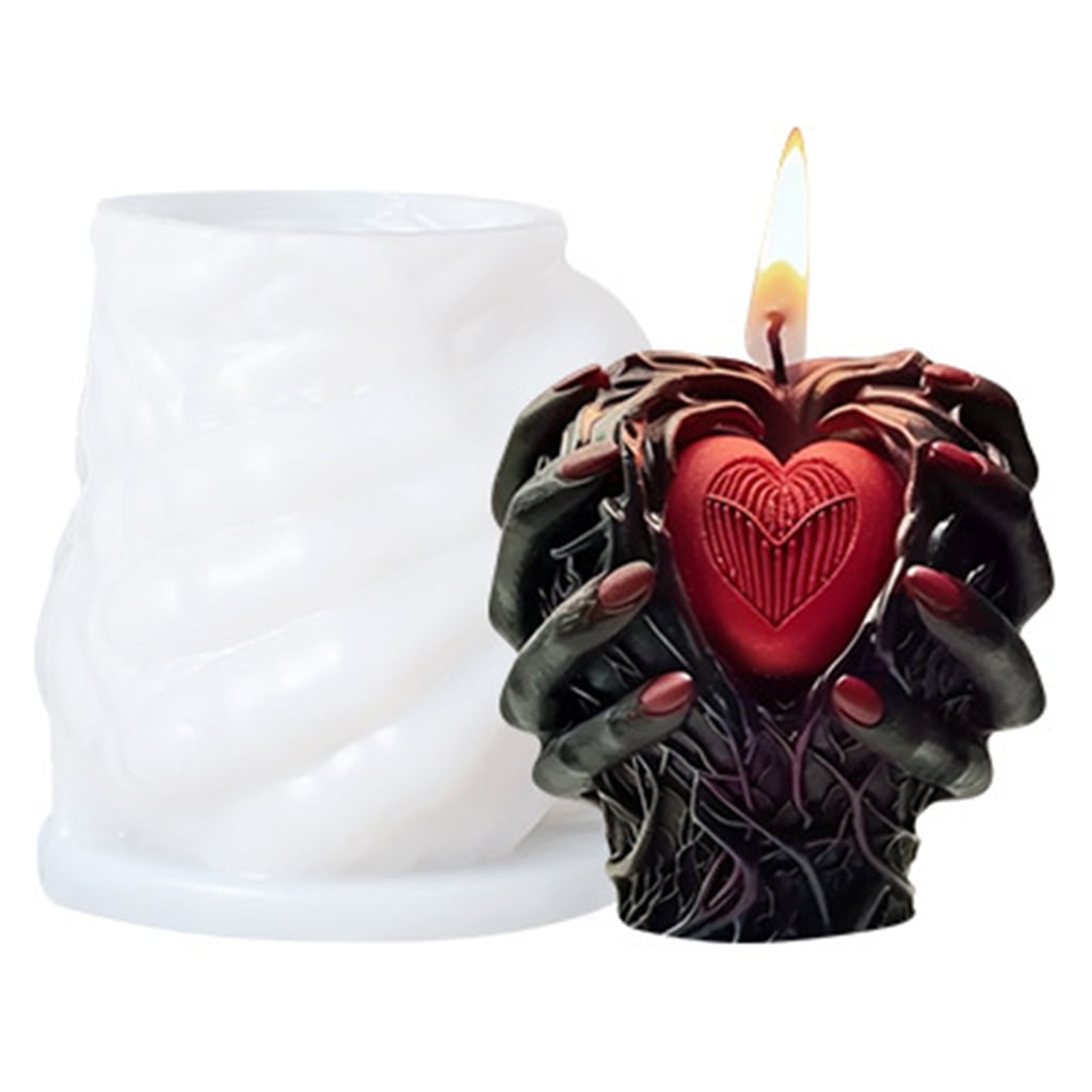 Horror Silicone MoldsHa110weenHolding Heart Scented Candle Mould ...