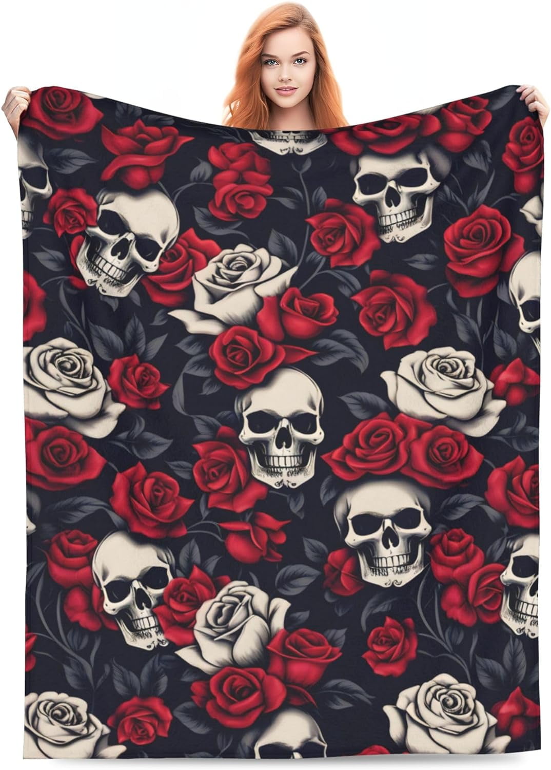 Horror Skull Blanket Gifts for Kids Adults Soft Warm Lightweight Cozy ...
