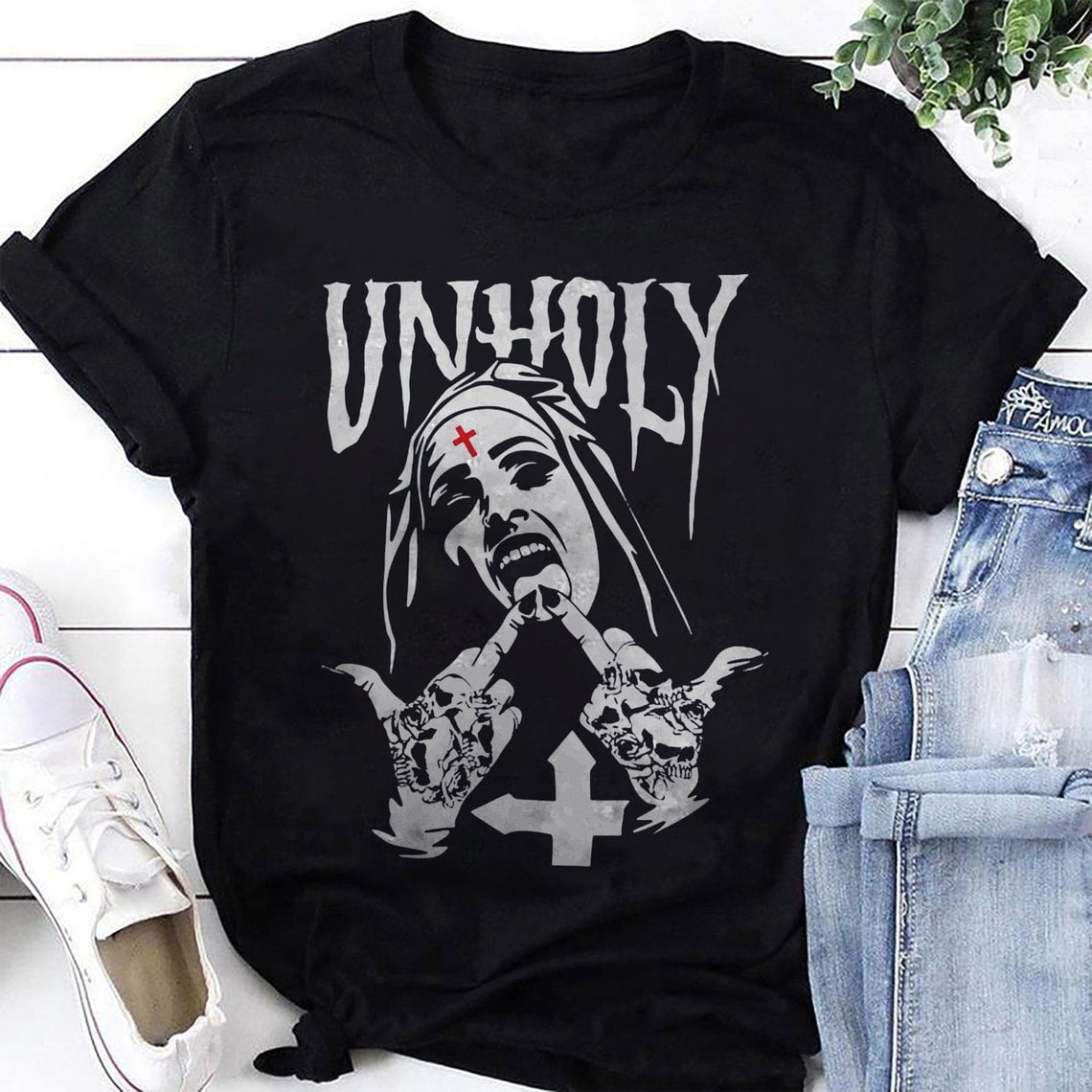 Horror Unholy Nun T-Shirt, Funny Valak Shirt Fan Gifts, The Nun Shirt ...