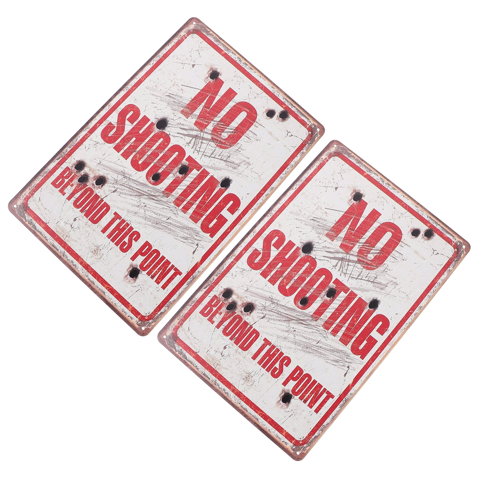 Horror Warning Sign No Trespassing Signs 2 Pcs Tin Painting Hanging ...