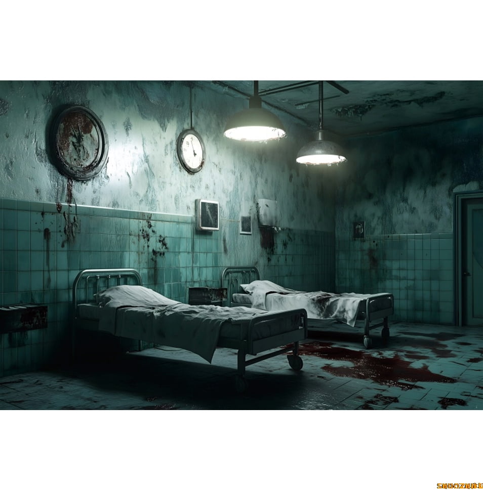 Horror Zombie Hospital Sce Backdrop Room Escape Haunted r Hallowe Kids ...