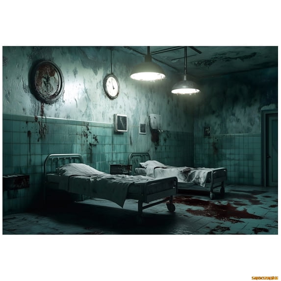 Horror Zombie Hospital Sce Backdrop Room Escape Haunted r Hallowe Kids ...