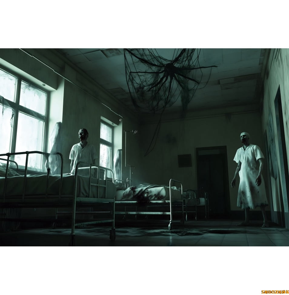 Horror Zombie Hospital Sce Backdrop Room Escape Haunted r Hallowe Kids ...