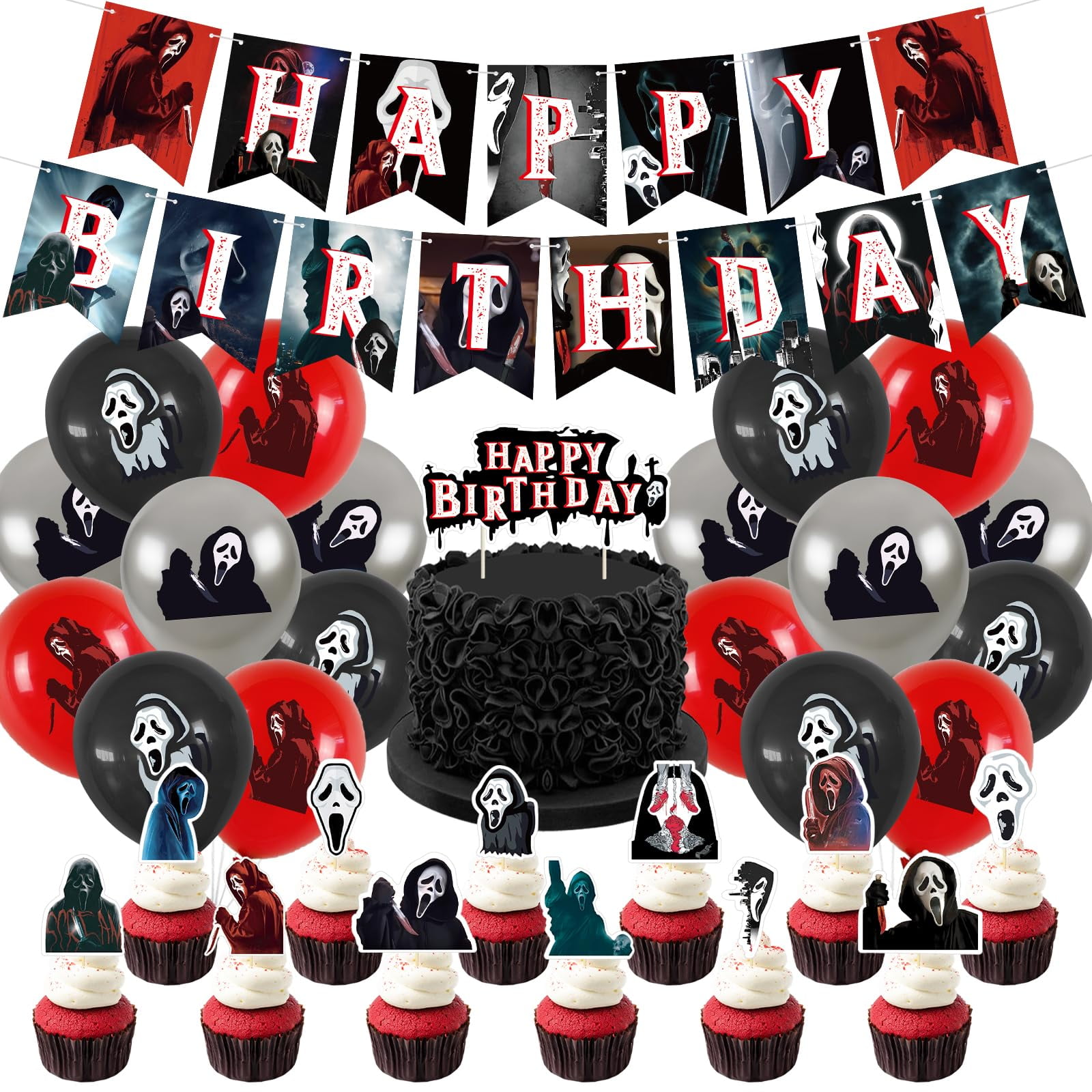 Horror birthday party supplies,Horror KEF16 Theme party including cake ...