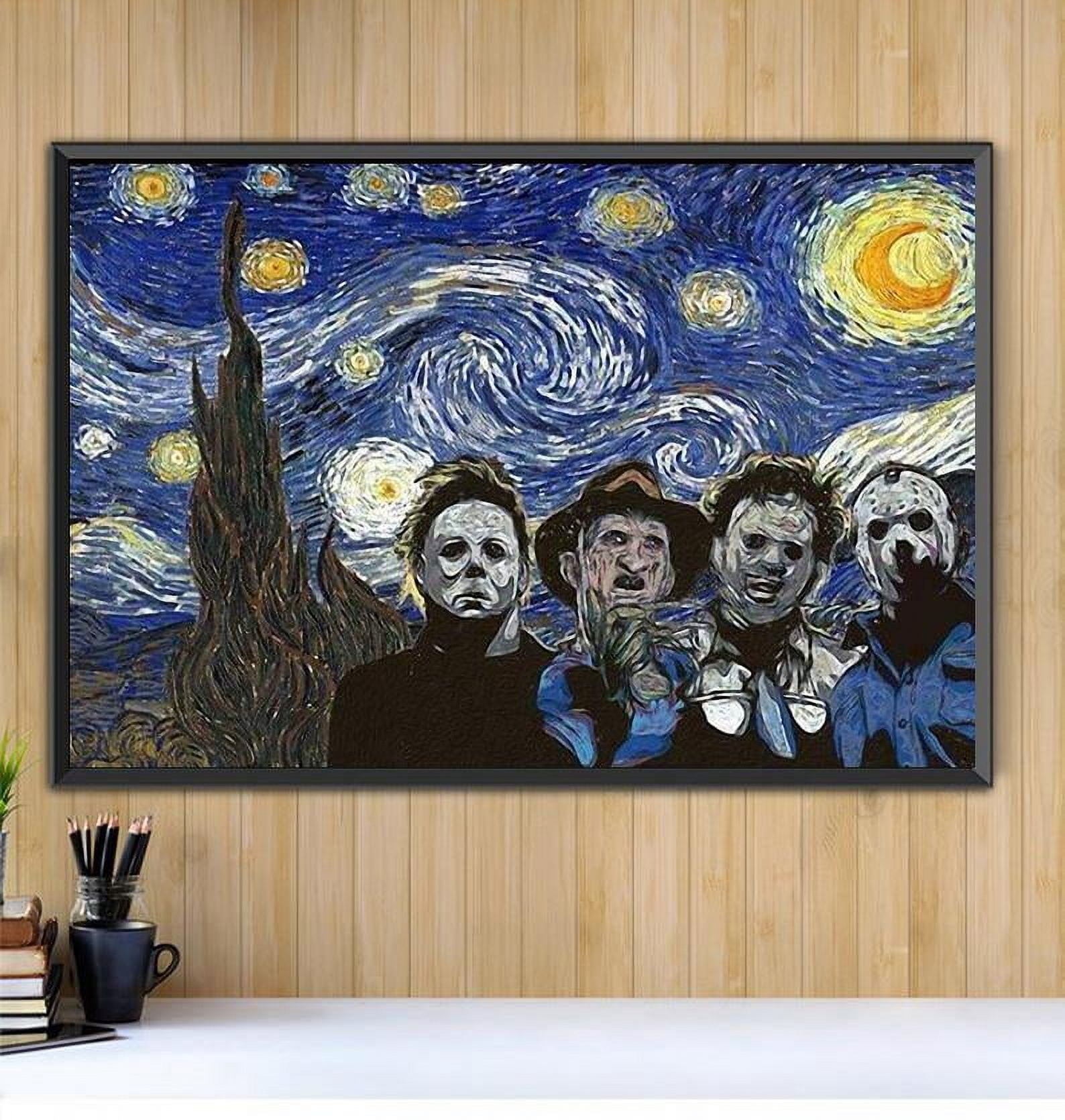 Horror characters the Starry Night poster 11 x 17 Inch Poster - Walmart.com