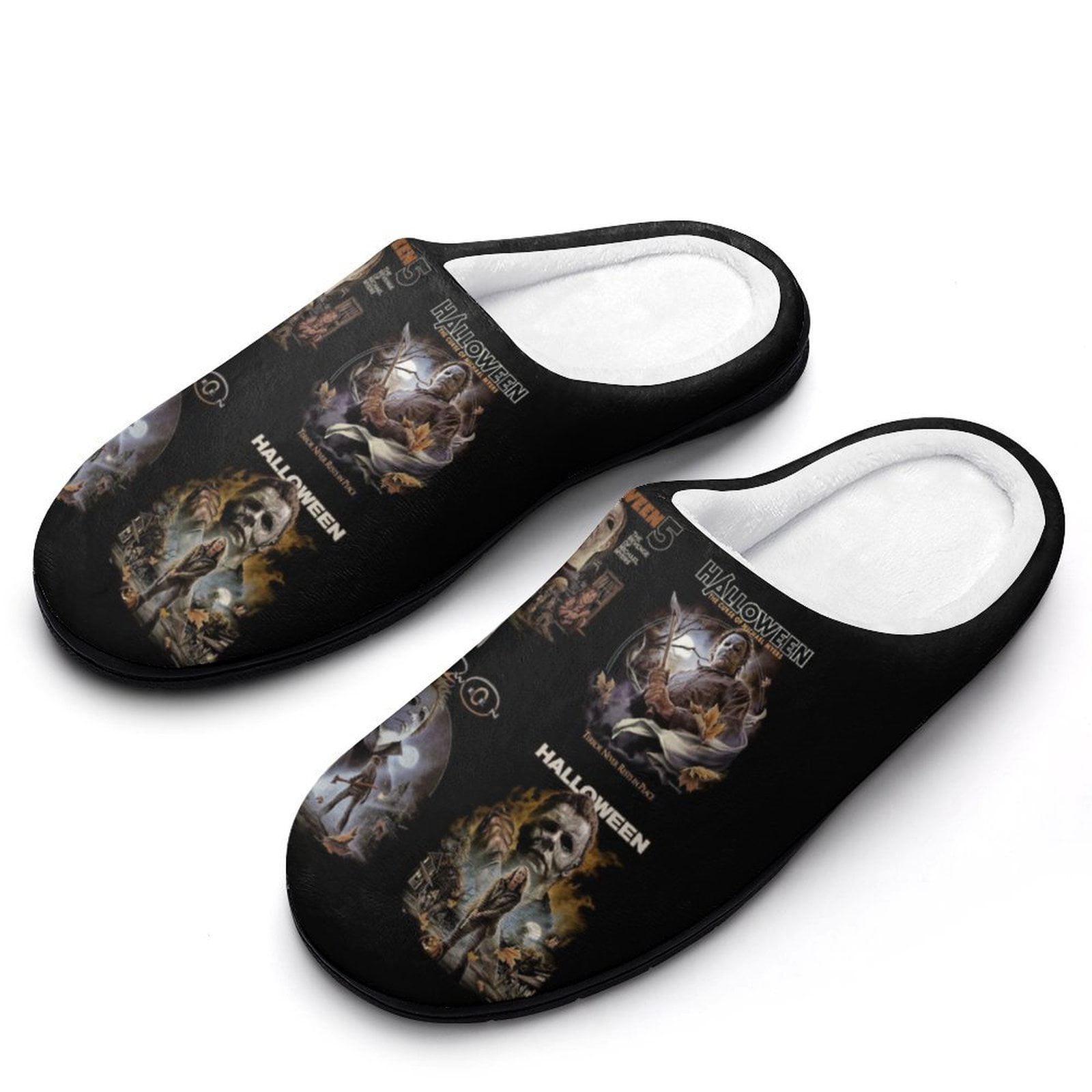 Horrors Of Halloween Michael Myers Men's Cotton Slippers Winter Fuzzy ...