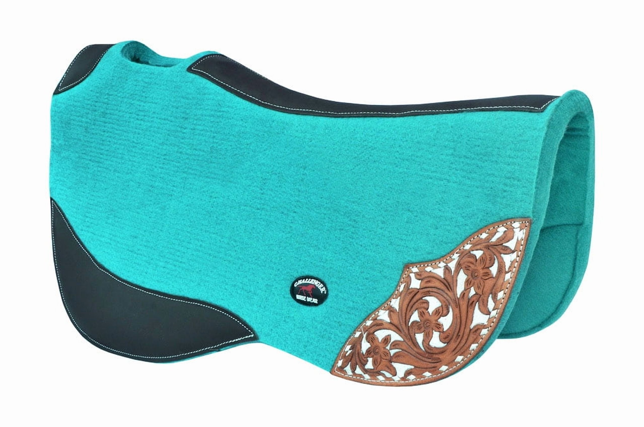 Horse 32" x 32" Western Contoured Wool Felt Barrel Saddle Pad 39223TL ...