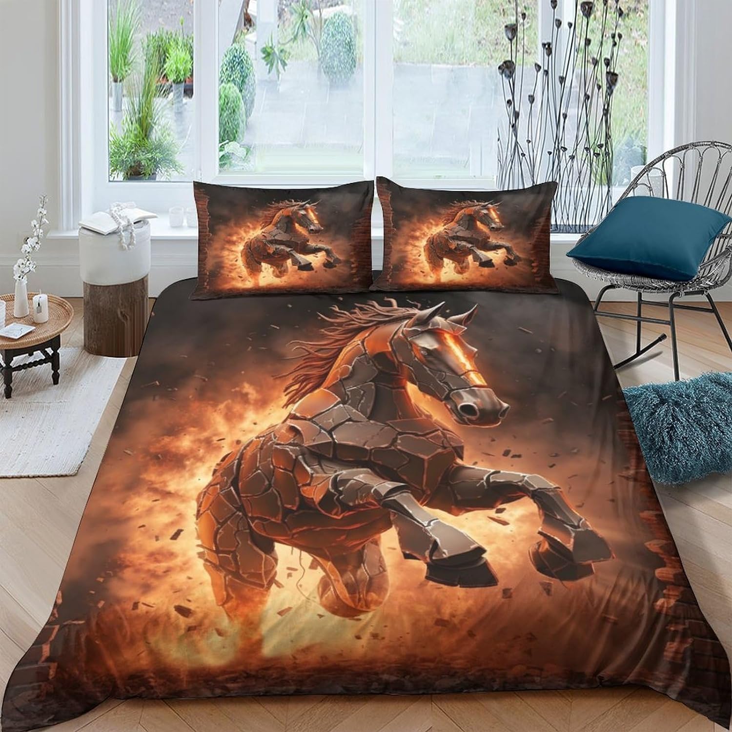 Horse 3D Printed Animal Quilt Cover Bedding Set Comforter Covers Duvet ...