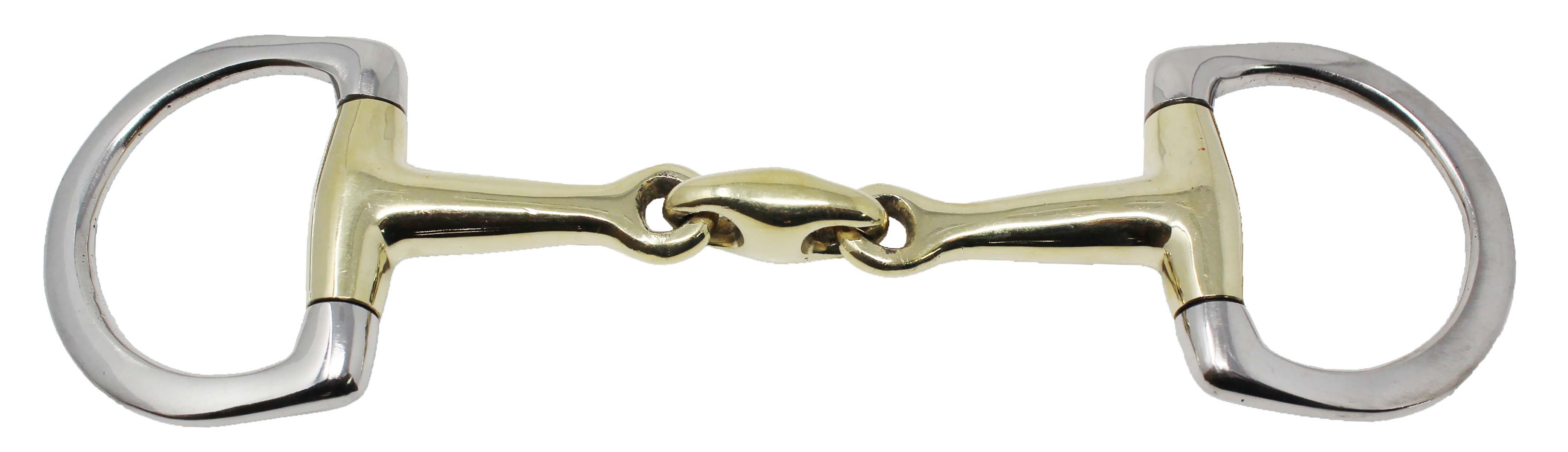 Horse 4 1/2" English Riding Brass Eggbutt Double Jointed Broken Snaffle ...