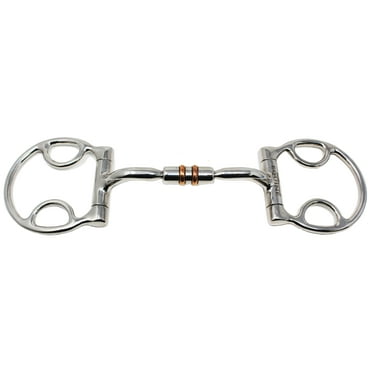 Horse Stainless Steel 6" Mouth D-Ring Comfort Snaffle Bit Copper Rollers 35312E - Walmart.com