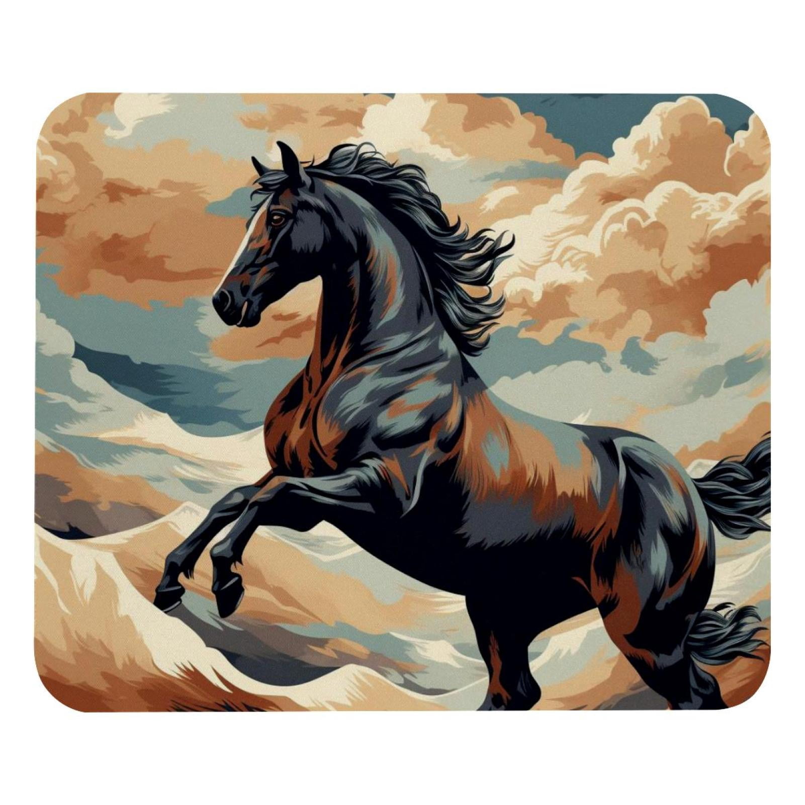 Horse 8.3x9.8 Inch Square Gaming Mouse Pad with Non-Slip Rubber Bottom ...