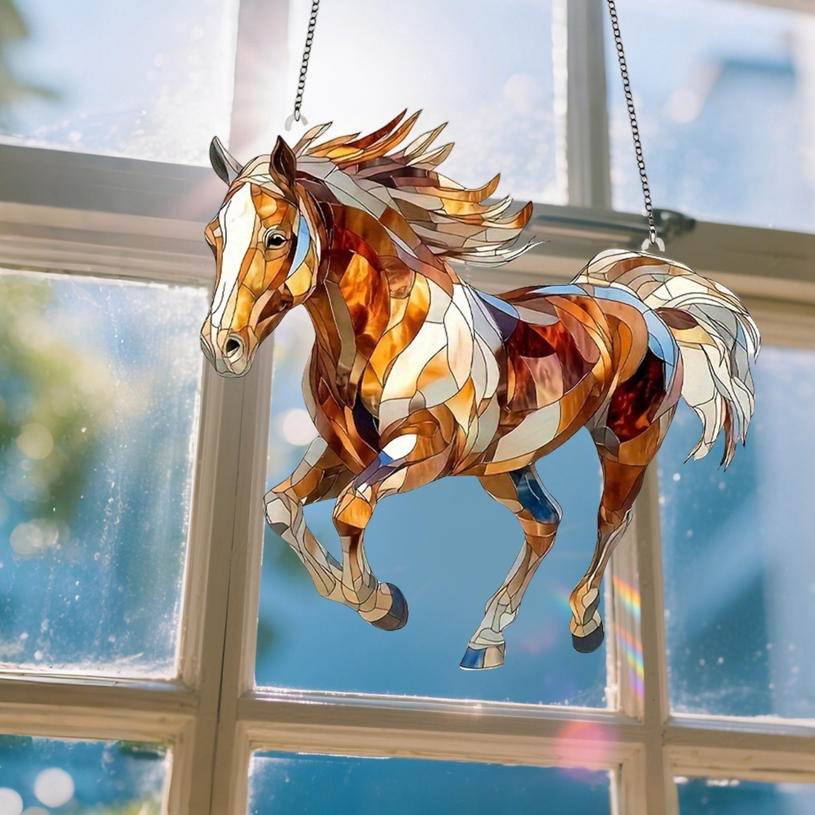 Horse Acrylic Suncatcher Ornaments, 2D Flat Acrylic Suncatcher Indoor ...