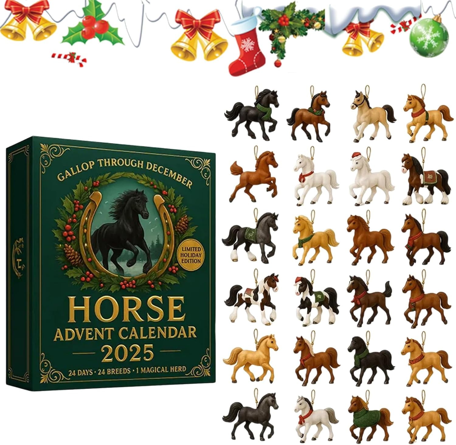 Horse Advent Calendar 2025, Christmas Countdown Calendar with 24 Unique ...