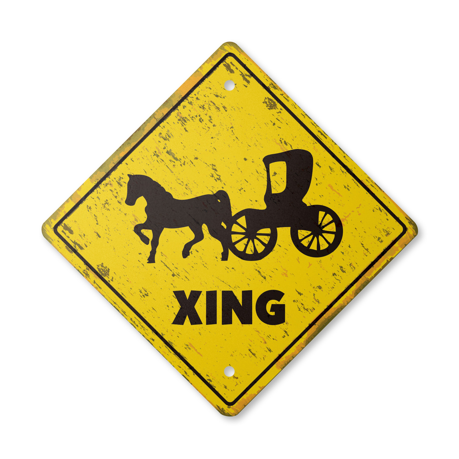 Horse And Carriage Vintage Crossing Sign Zone Xing | Indoor/Outdoor ...